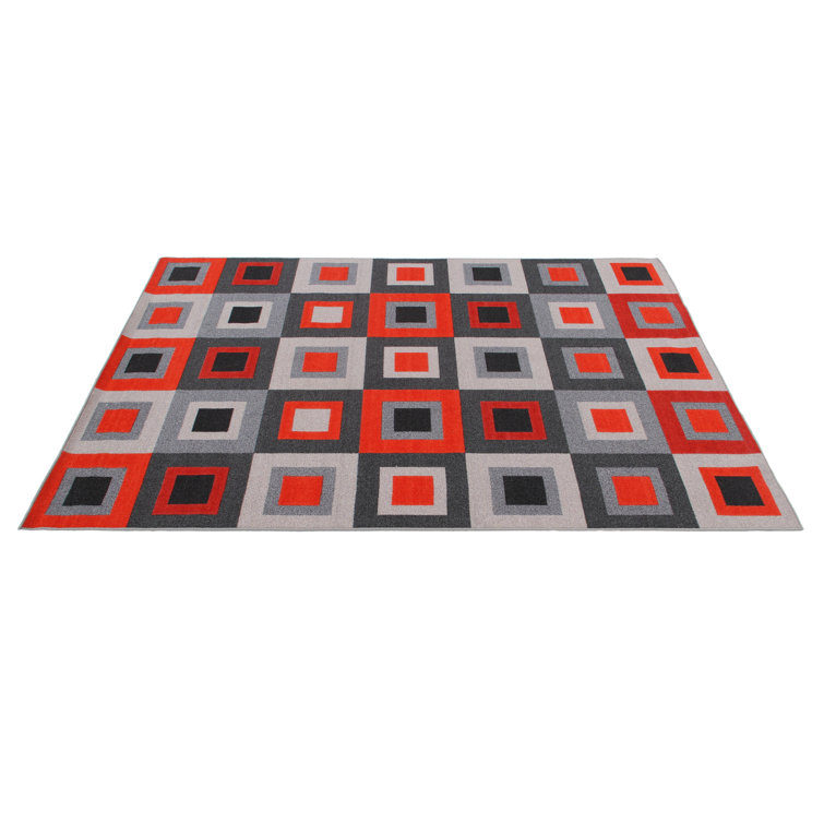 Ebern Designs Deivin Red/Grey/Black Rug | Wayfair.co.uk