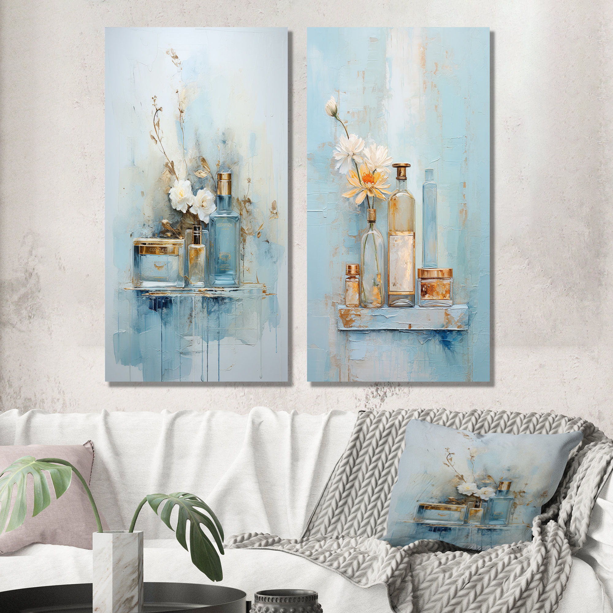 Lark Manor™ Blue Minimalism Bathroom Toiletries - Toiletries Canvas ...