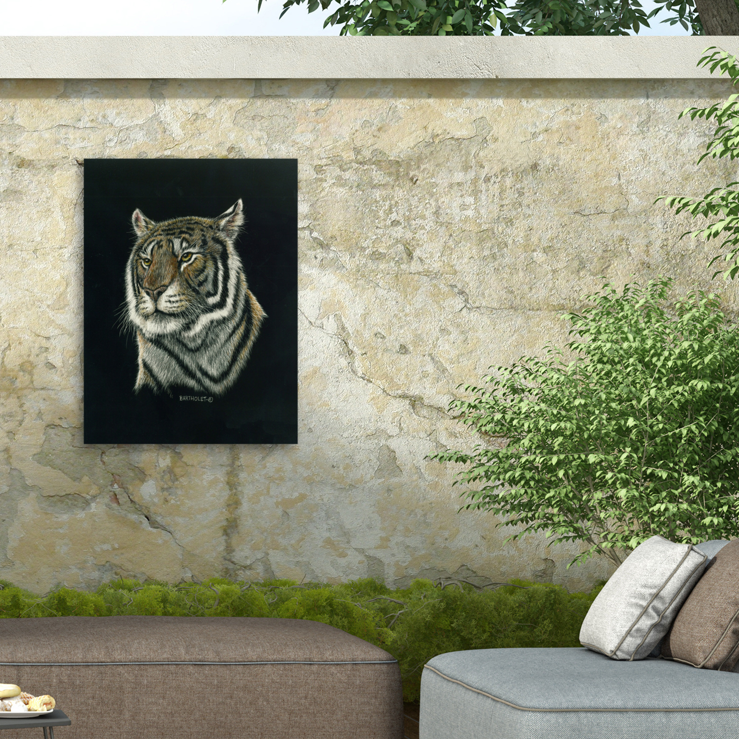 Winston Porter Dave Bartholet Tiger Portrait Outdoor Canvas | Wayfair