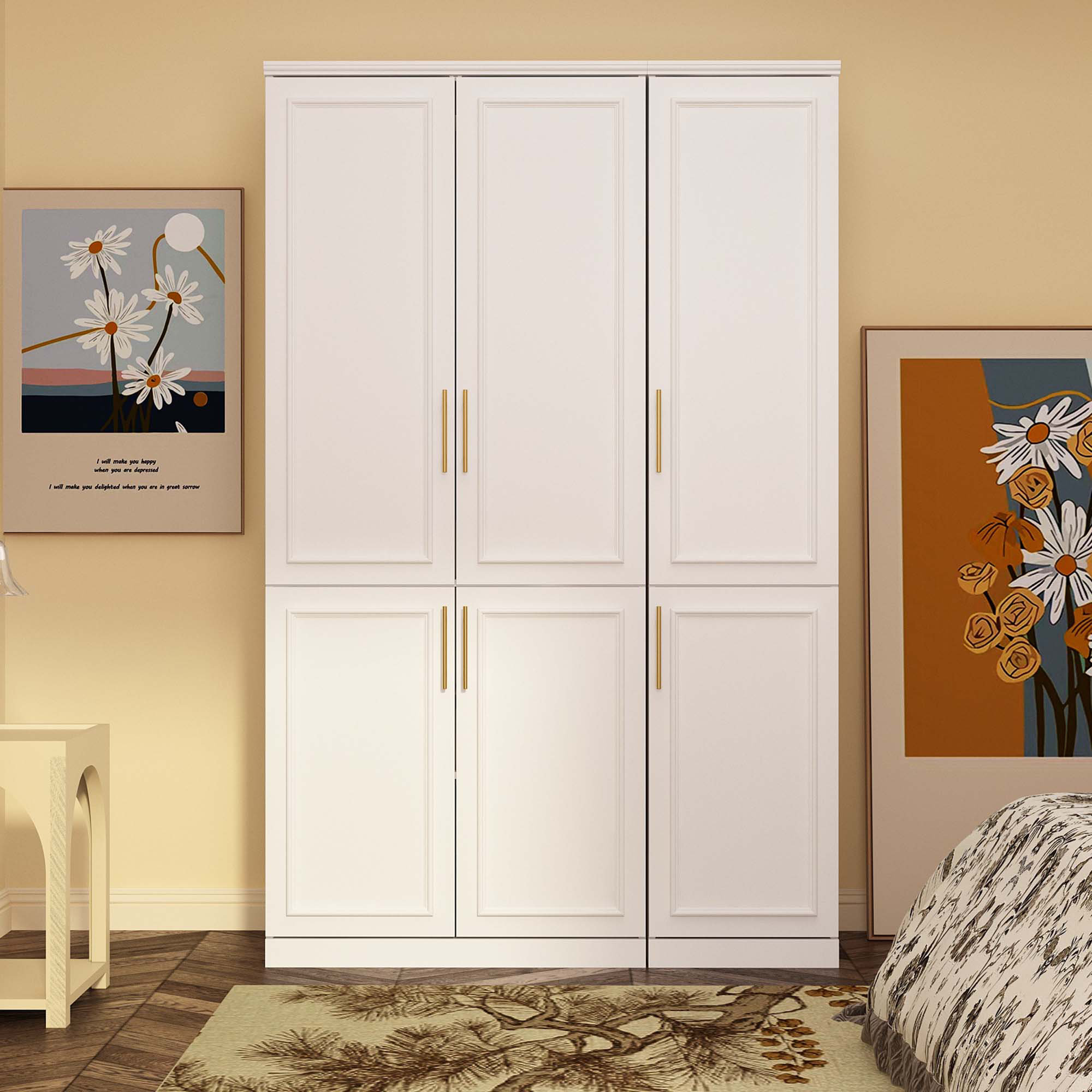 Willa Arlo™ Interiors Sandhurst 74.9'' H 6-Door Wardrobe Armoire with 2 ...
