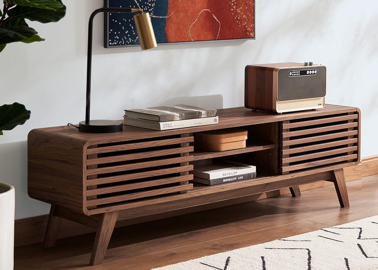 George Oliver Meuble télé Ensley, meuble télé moderne Mid-Century pour ...