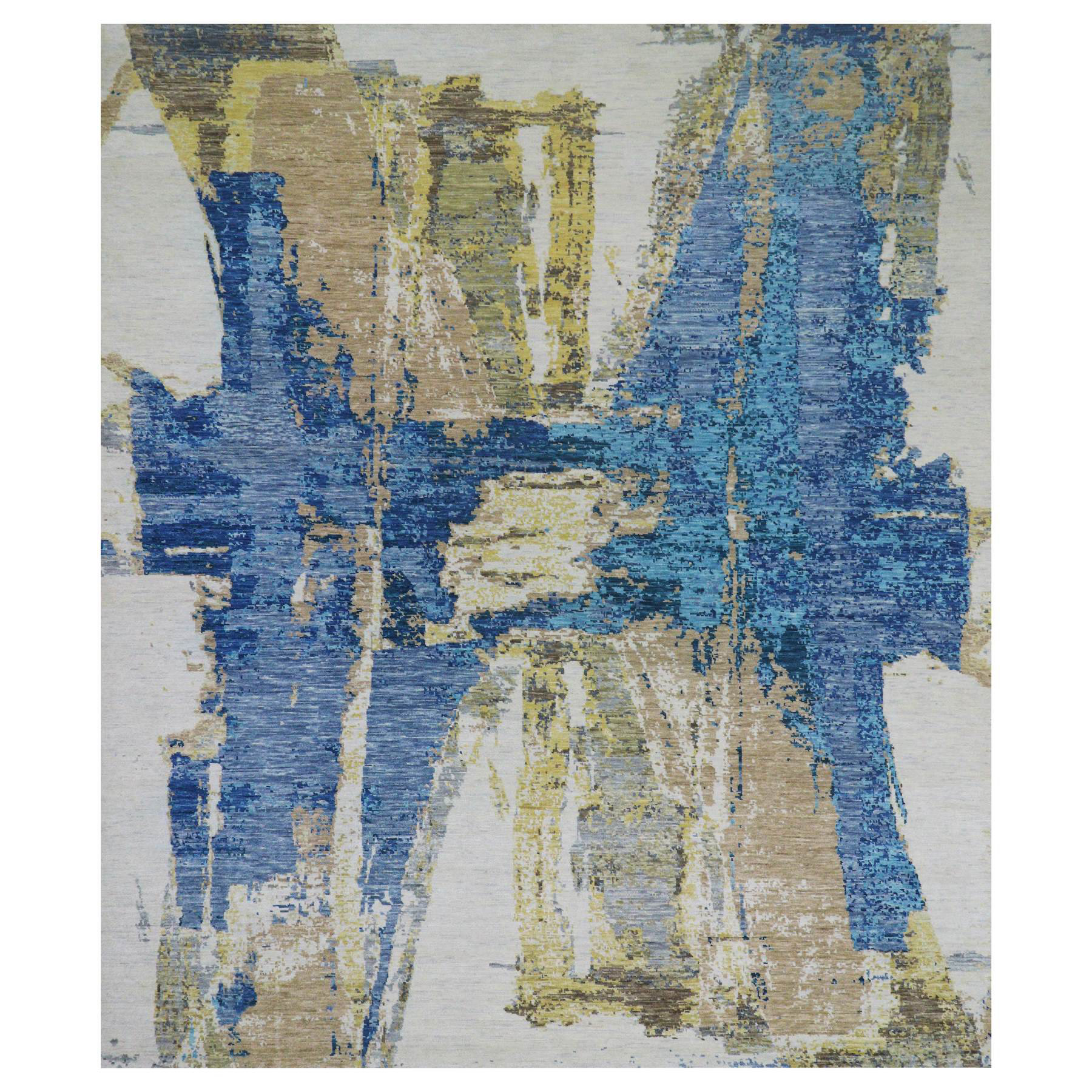 Isabelline 12'1" x 13'10" White, Modern Abstract Design, 100% Wool ...