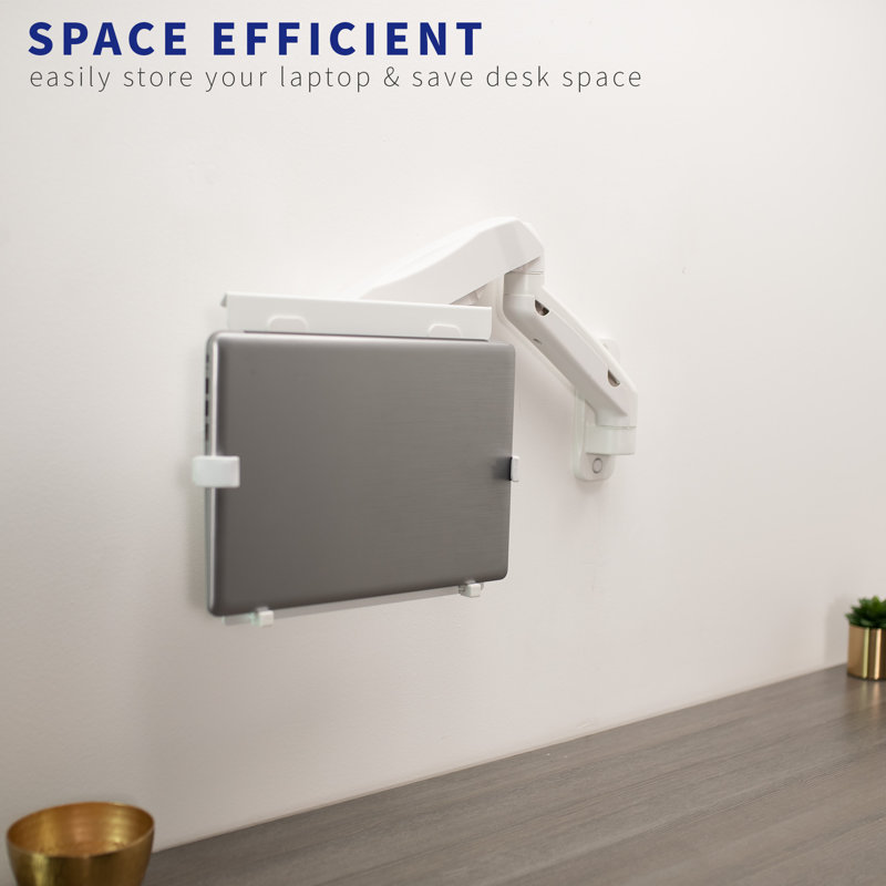 VIvo White Pneumatic Arm Single Laptop Wall Mount | Wayfair