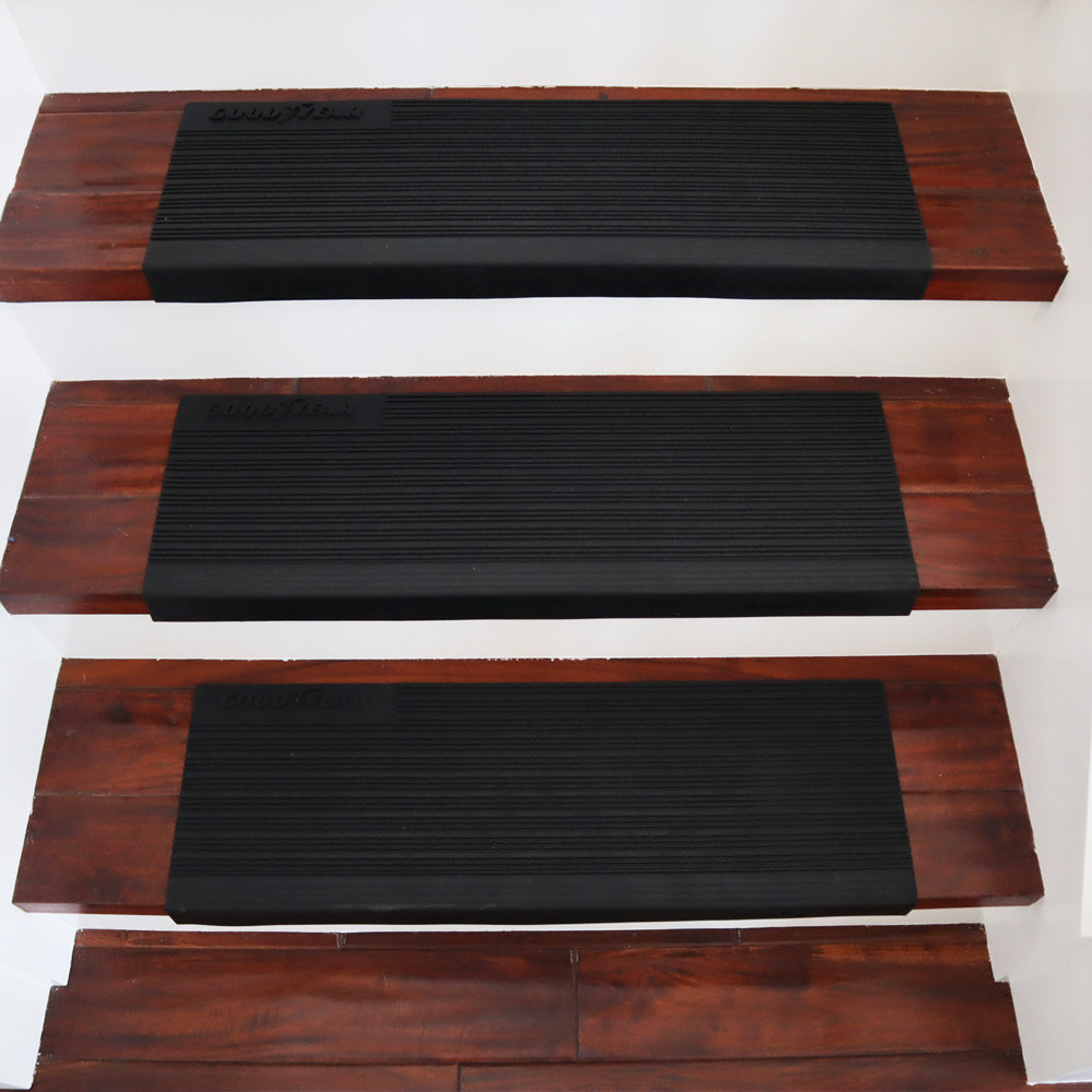 Latitude Run® Linear Black Stair Tread | Wayfair