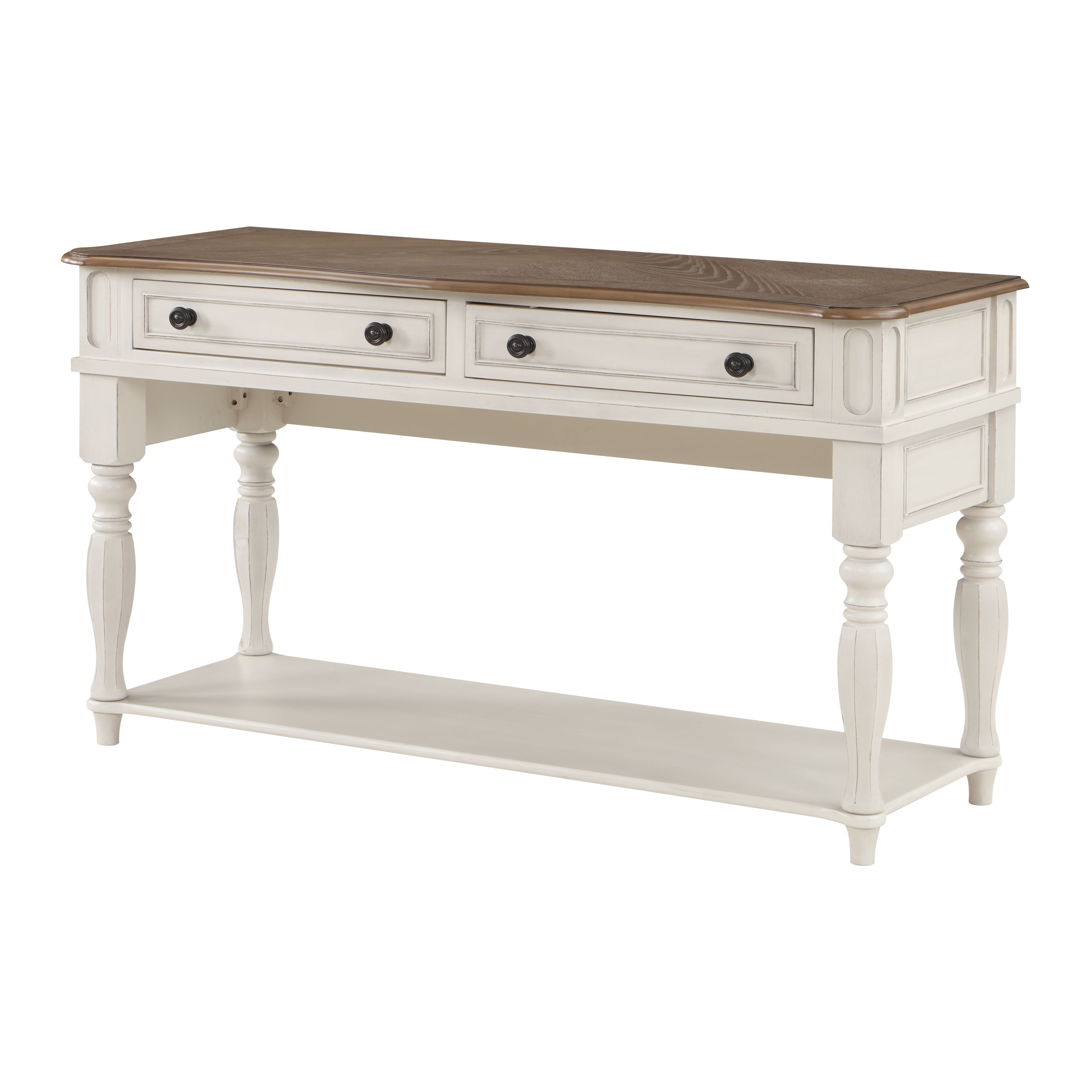 Alcott Hill® Wendell 53.6'' W Console Table with Bottom Shelf in White ...