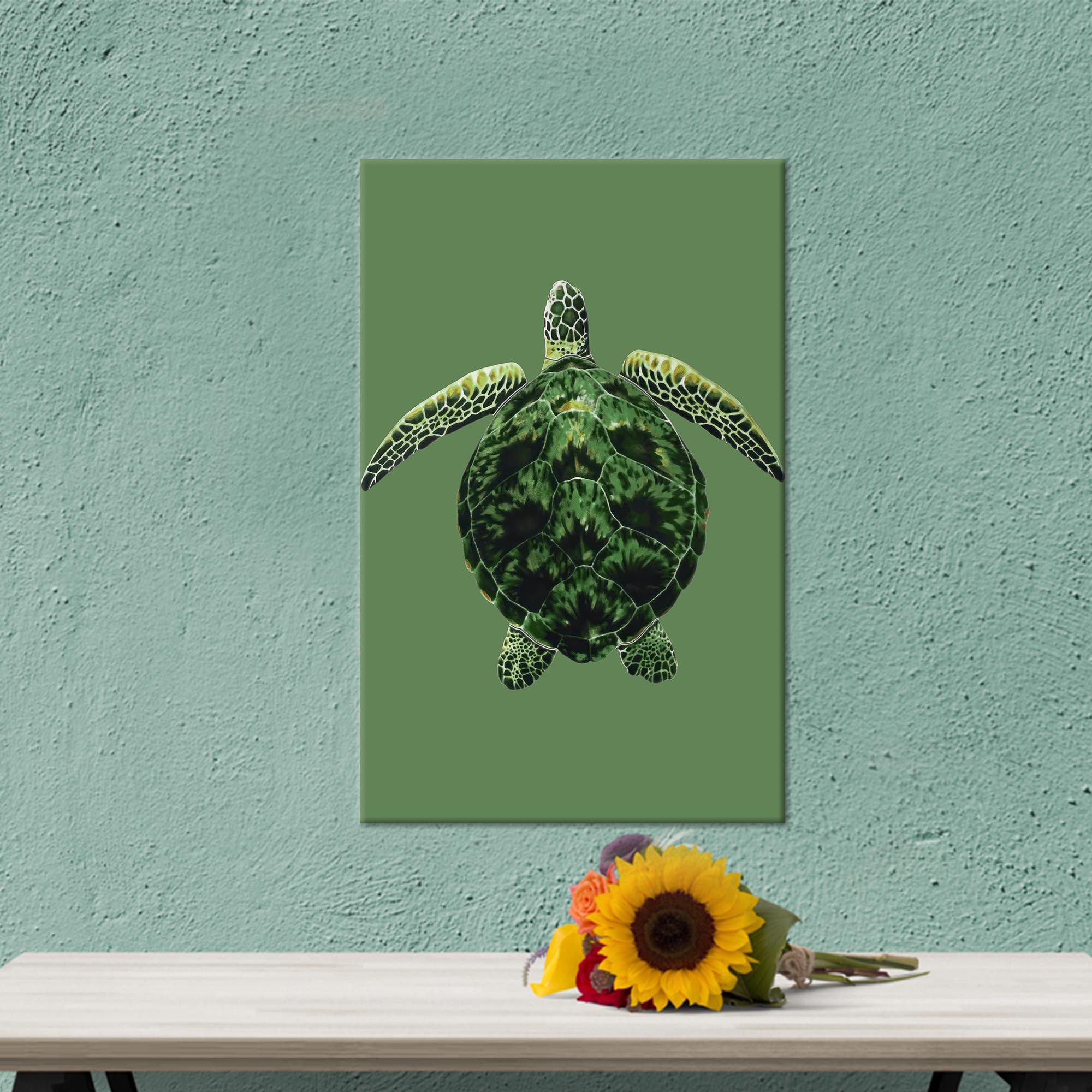 kayra export Personalized Green Turtle Canvas Print for Large Wall ...