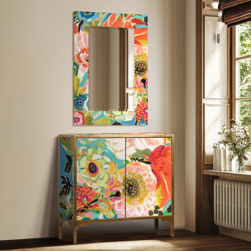 Rosdorf Park Coutee "Secret Garden Floral III" Console on Beveled ...