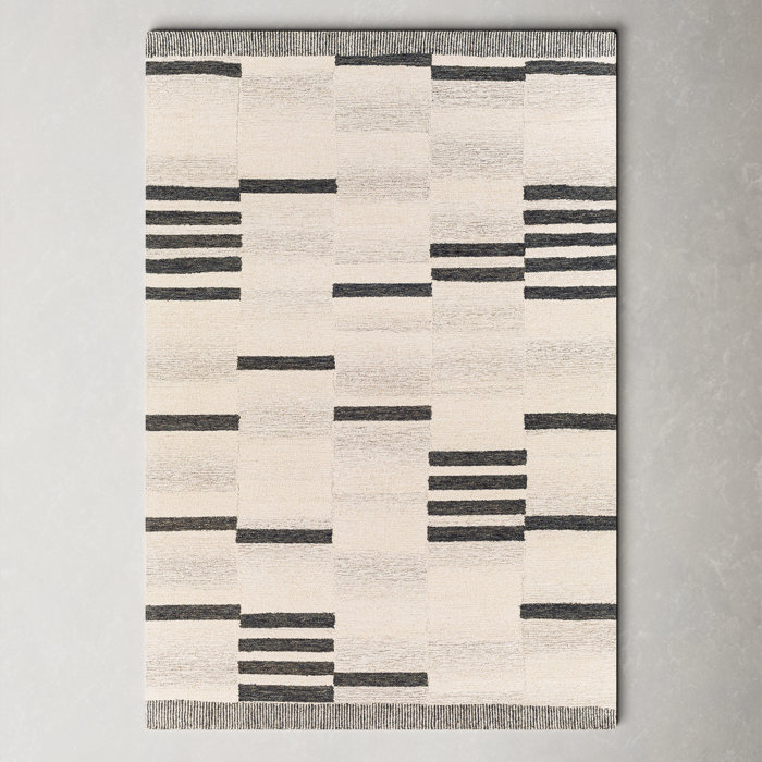 Uptown Hand Tufted Wool Cream/Black Rug & Reviews | AllModern