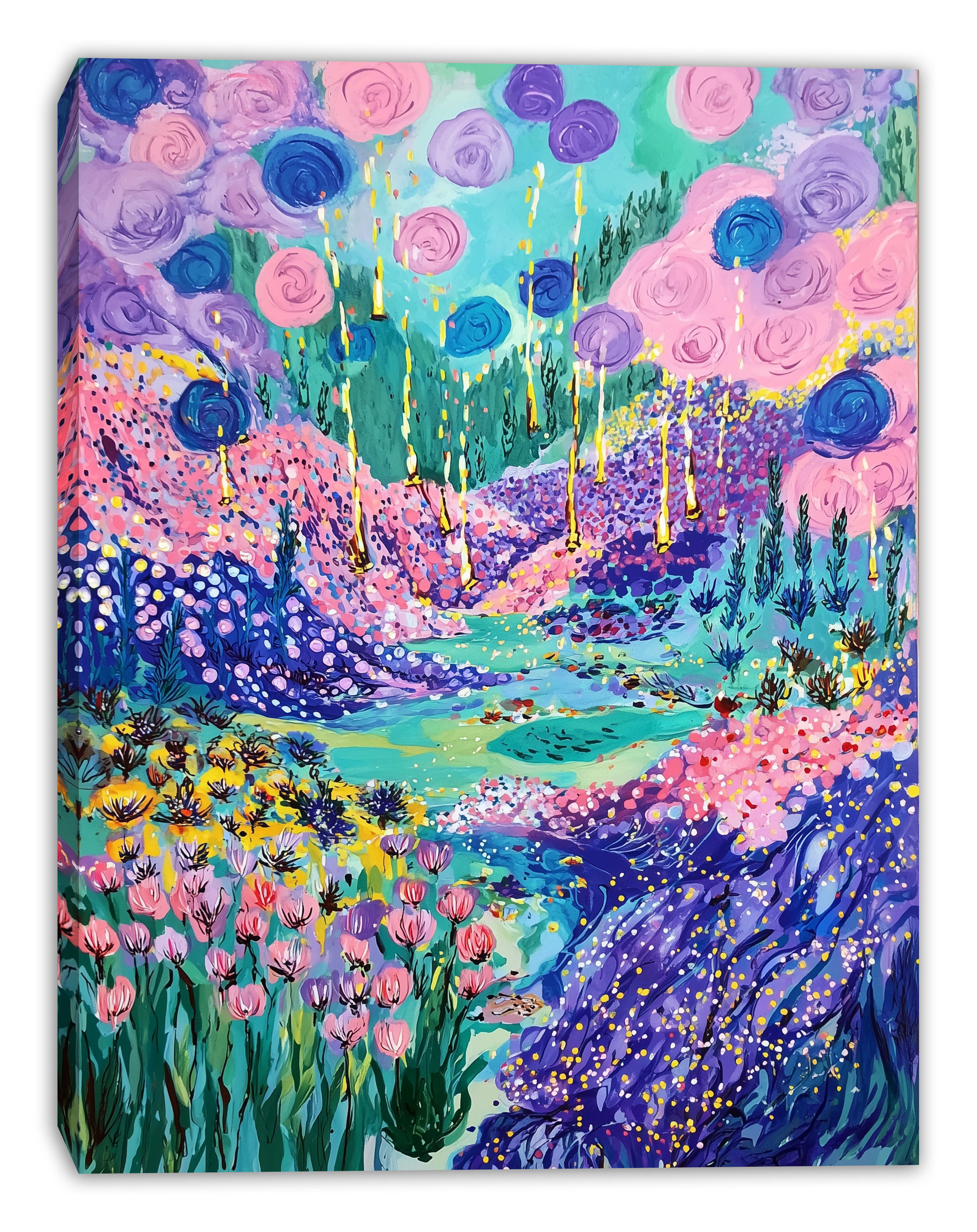 Ophelia & Co. Celestial Blossom Stream Wrapped Canvas Wall Art | Wayfair
