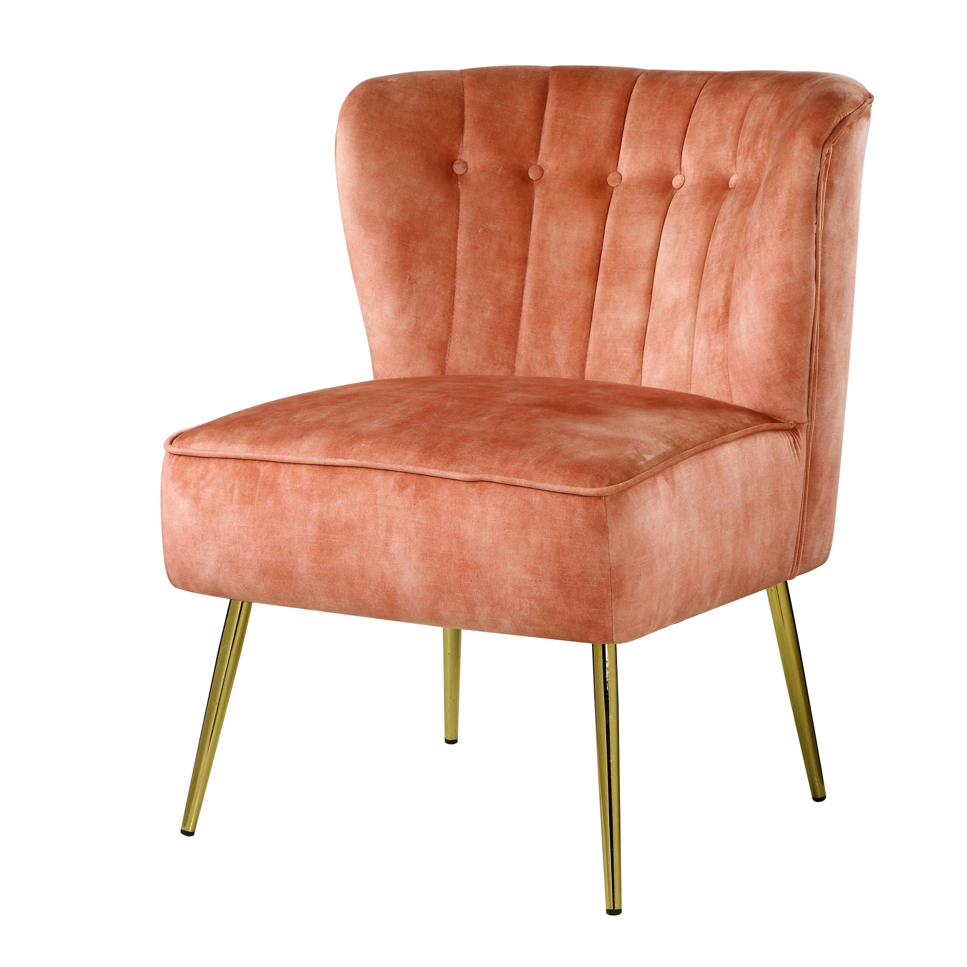 Mercer41 Modern Burnt Orange Wingback Chair With Textured Tufting And ...