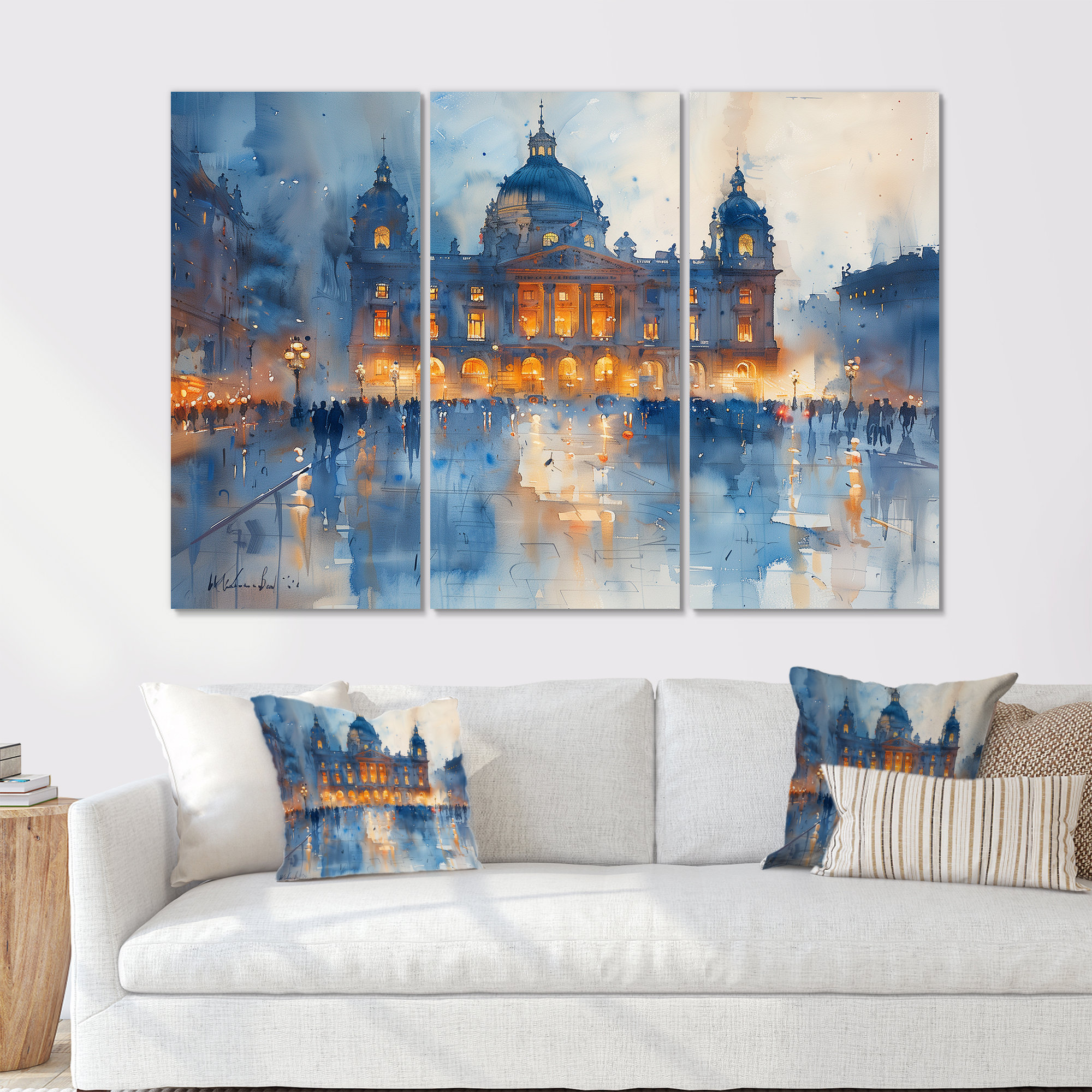 Red Barrel Studio® Blue And White Opera In Paris - Opera Houses Wall ...
