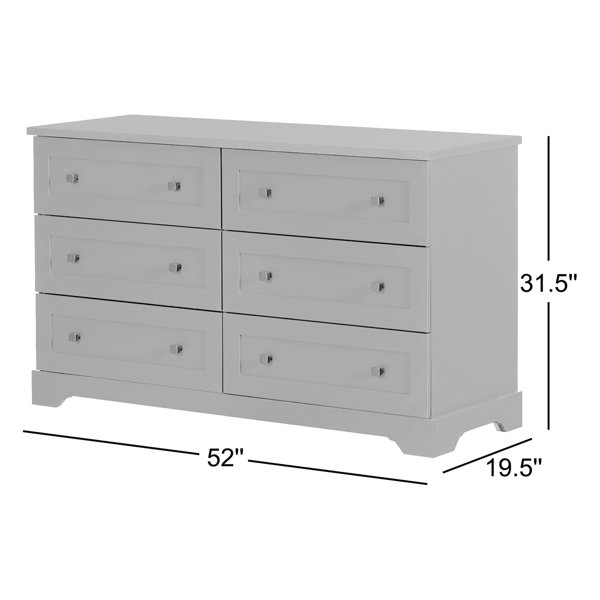Viv + Rae Knopf 52'' Wide 6 - Drawer Double Dresser & Reviews | Wayfair