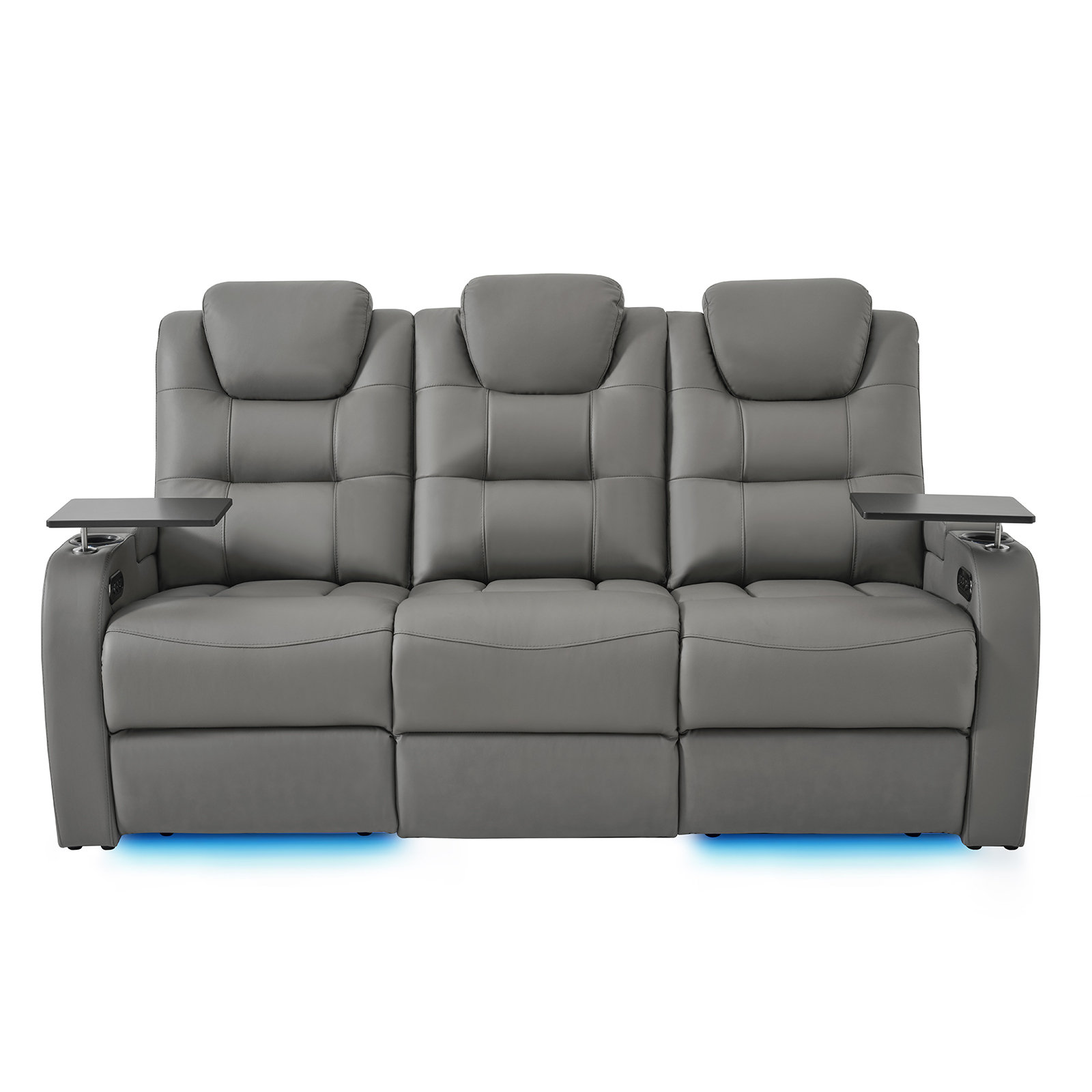 Ivy Bronx Leather Home Theater Seating Dual Power Movie Theater Chairs ...