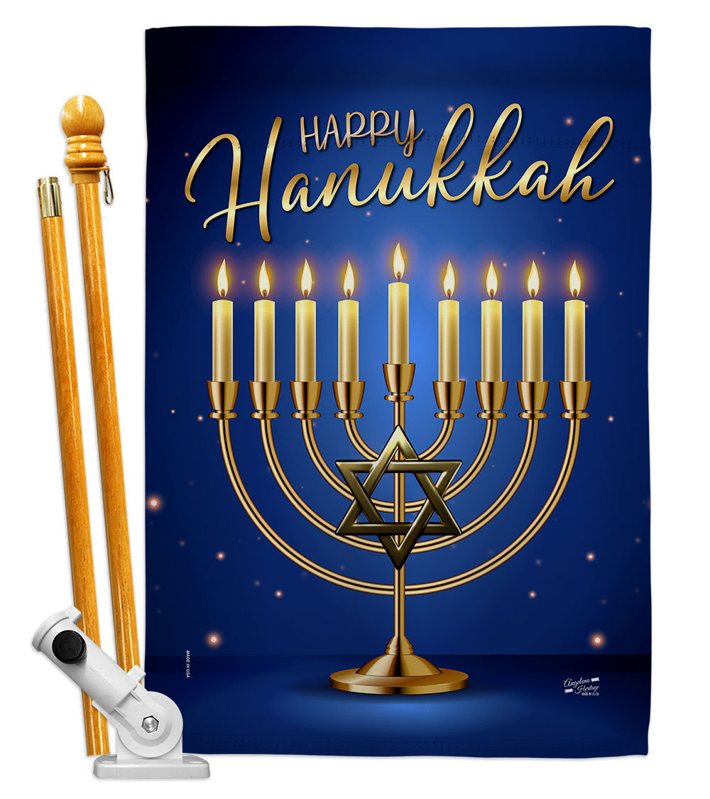 Angeleno Heritage Happy Hanukkah House Flag Set Winter 28 X40 Inches ...