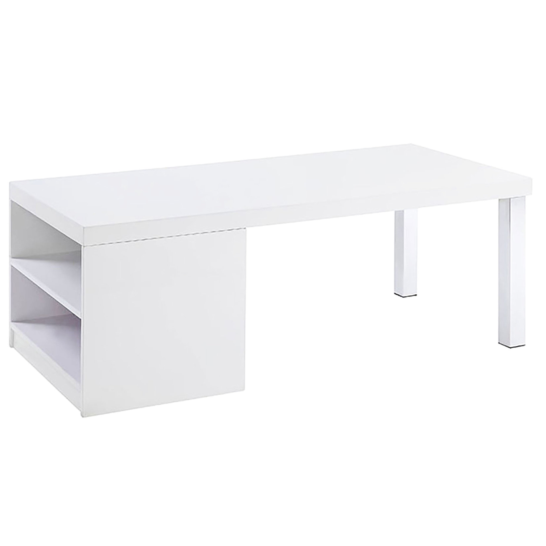 Ivy Bronx White High Gloss Coffee Table For Primary Living Area With ...