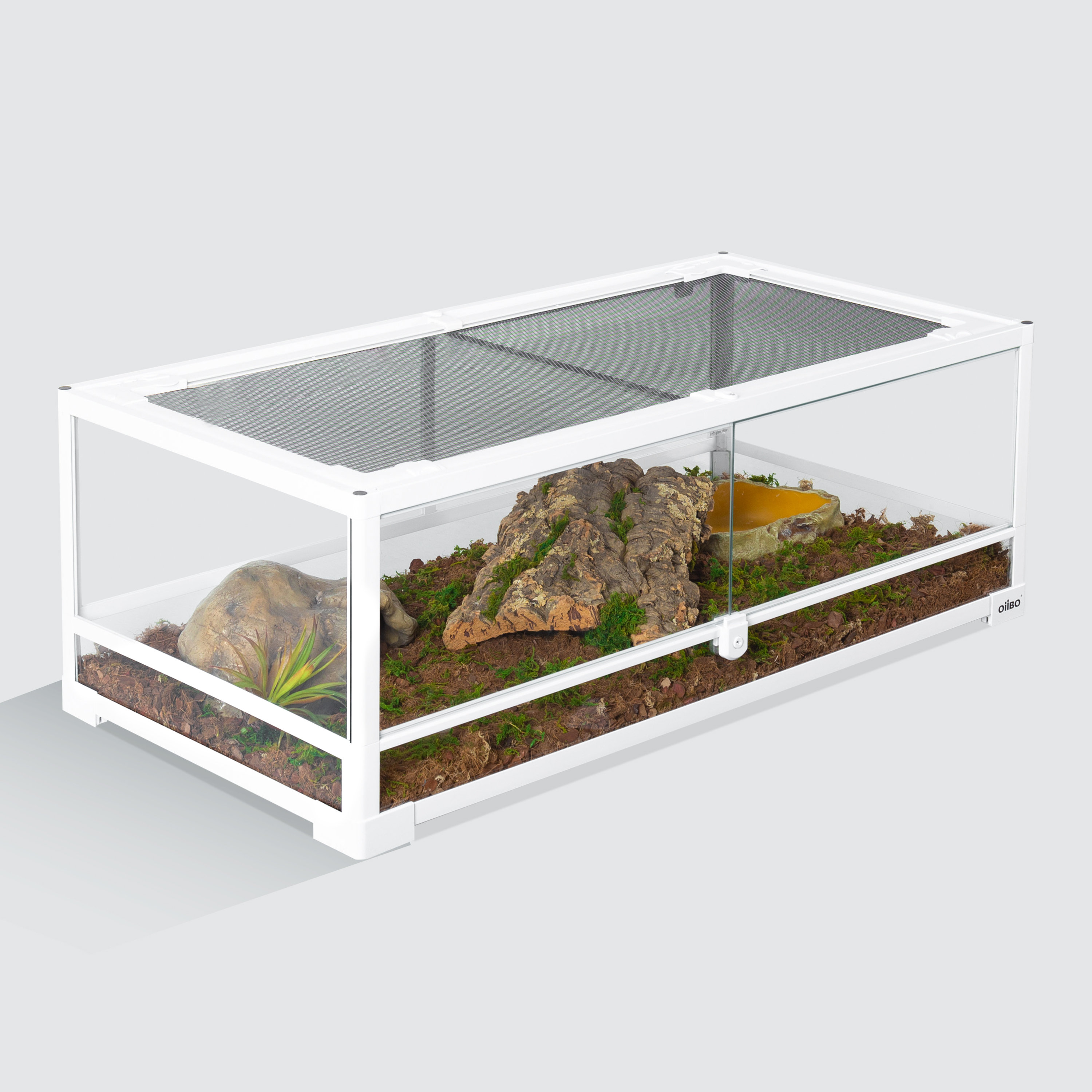 OiiBO Oiibo Reptile Glass Terrarium, Swing Doors With Screen ...
