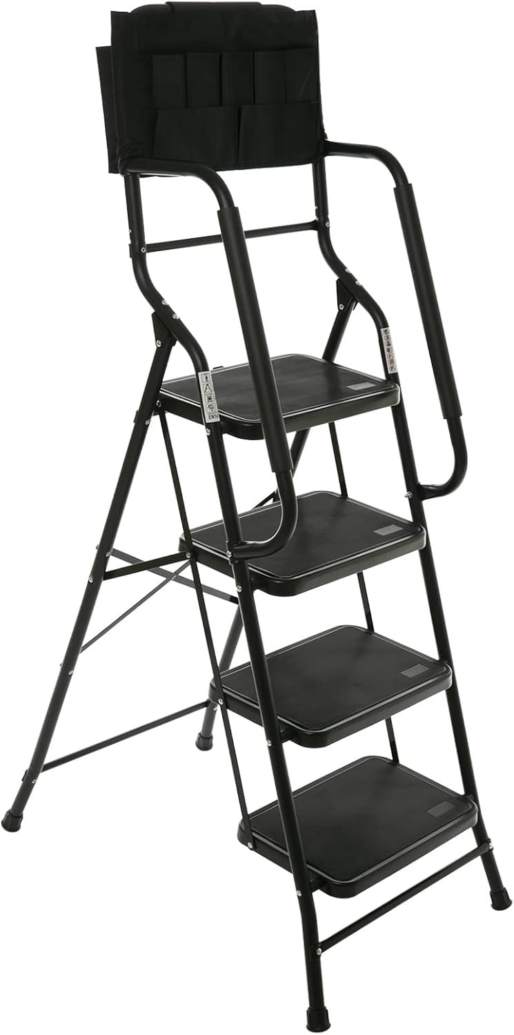 17 Stories 4 Step Ladder With Handrails 500 Lb Capacity Step Stool ...