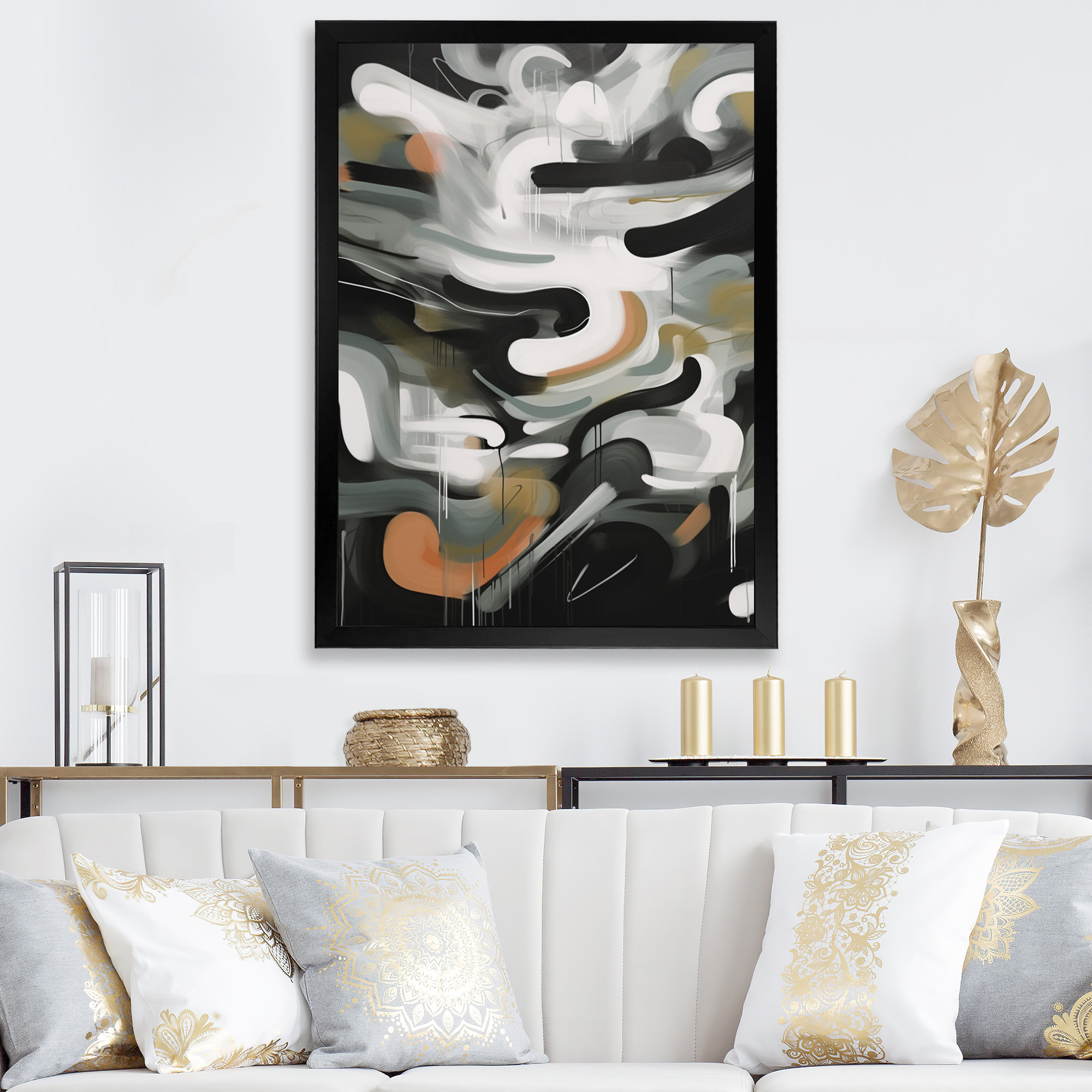 Ivy Bronx Minimalism Graffiti Artwork II - Abstract Liquid Ink Canvas ...