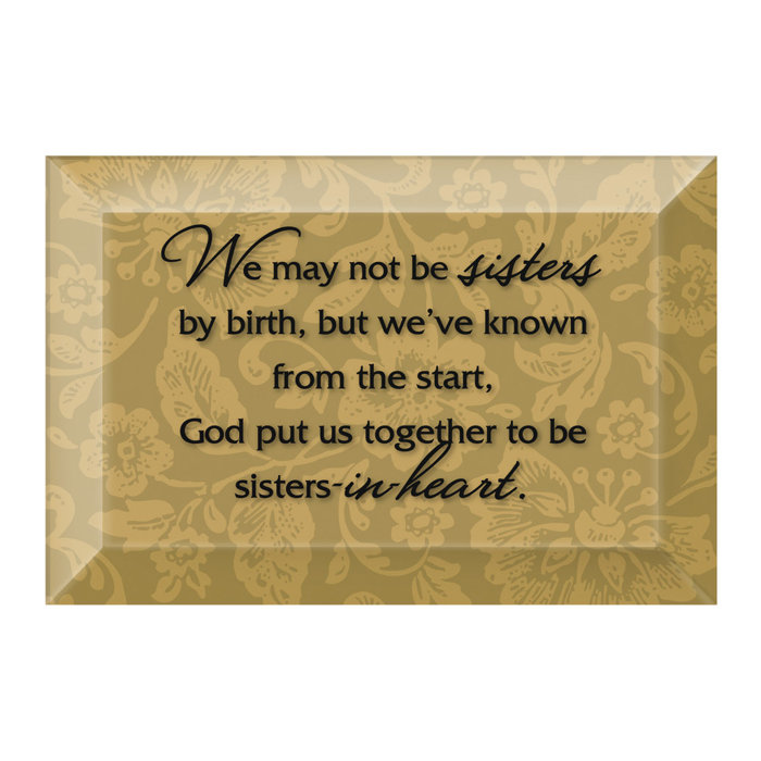 Winston Porter Sonderborg Sisters In Heart On Glass Textual Art | Wayfair