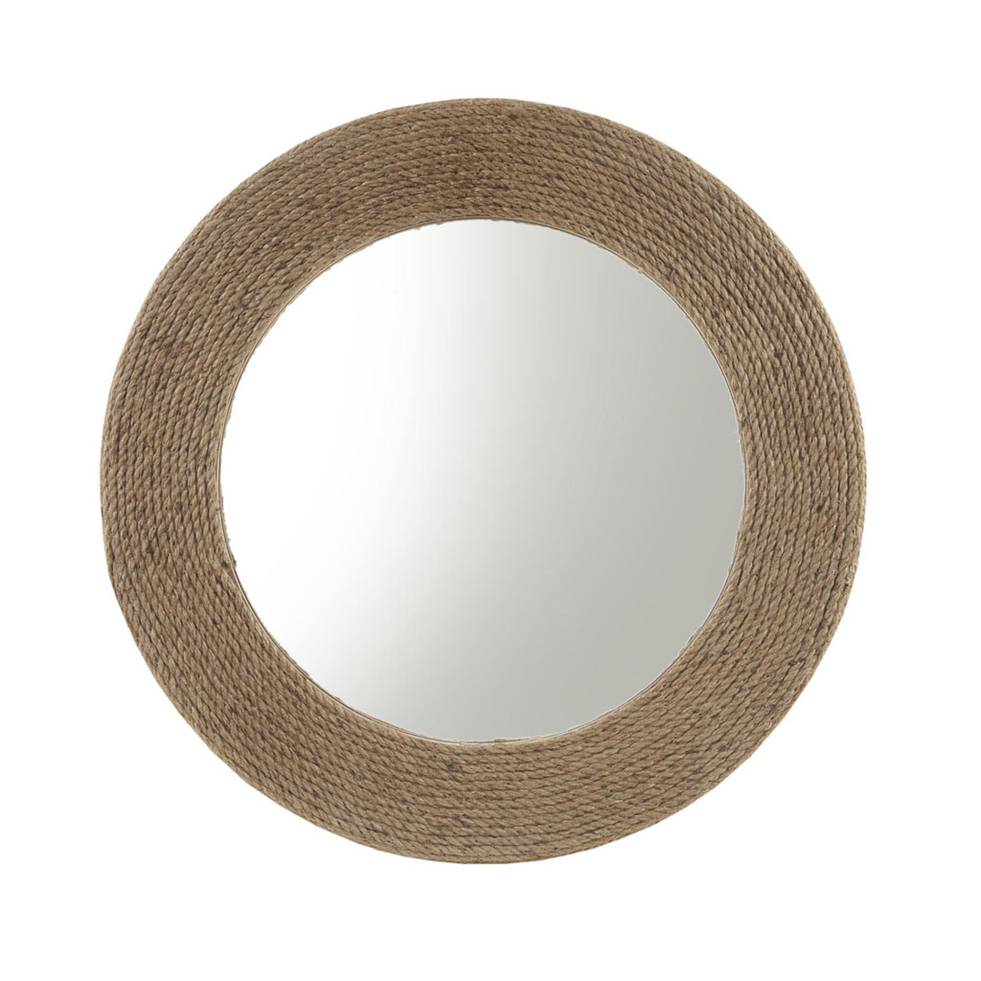Dakota Fields Natural Jute Rope Round Wall Mirror 26" | Wayfair