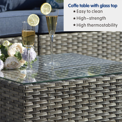 Latitude Run® 9-pieces Wicker/rattan Seating Group With Cushions | Wayfair