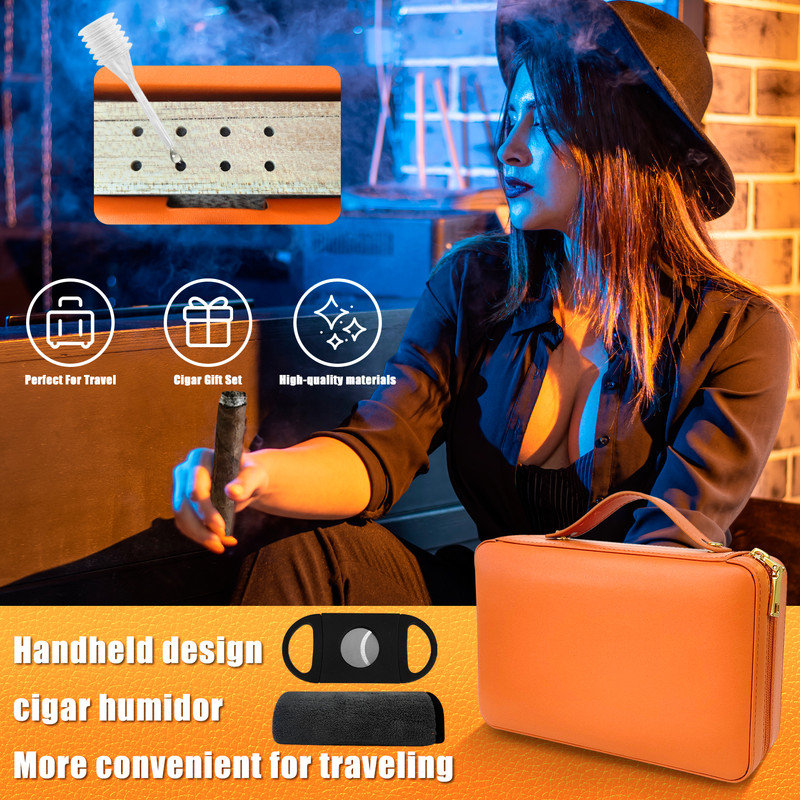 17 Stories Cigar Case,Travel Cigar Humidor Box Set Cigar Cutter ...