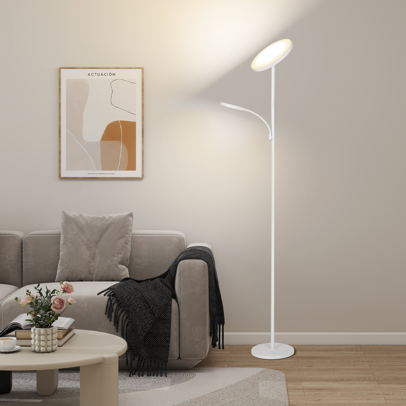 Wrought Studio™ Modern Simple Floor Lamp With Remote Control White ...