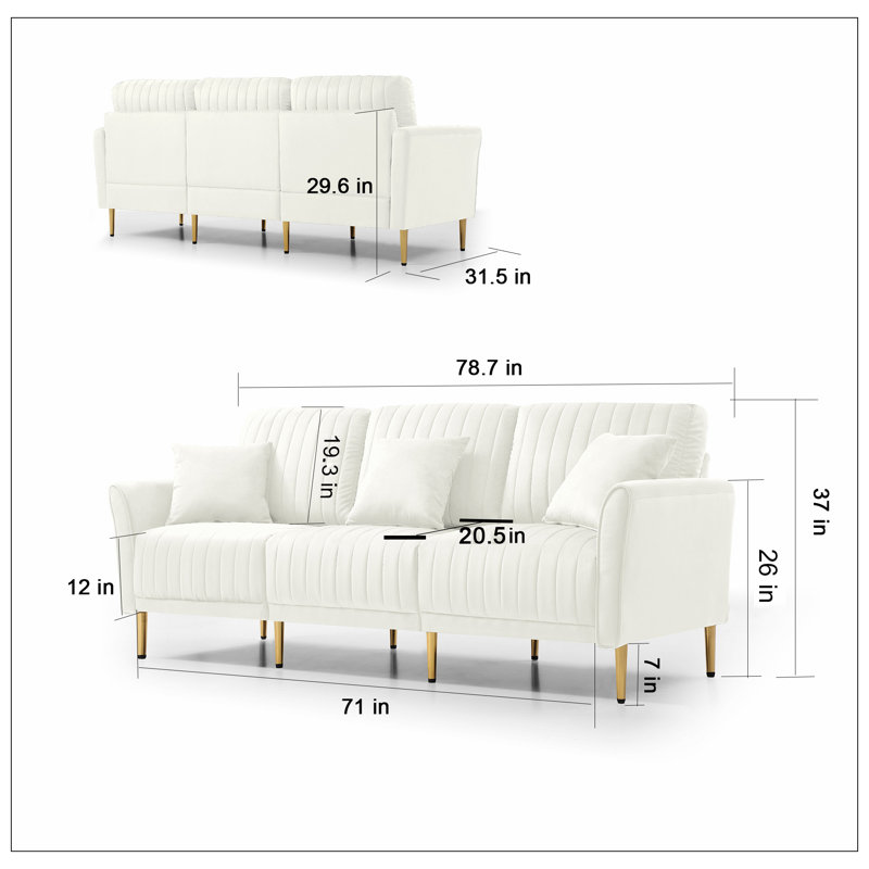 Mercer41 Vishrut 3 - Piece Velvet Living Room Set | Wayfair