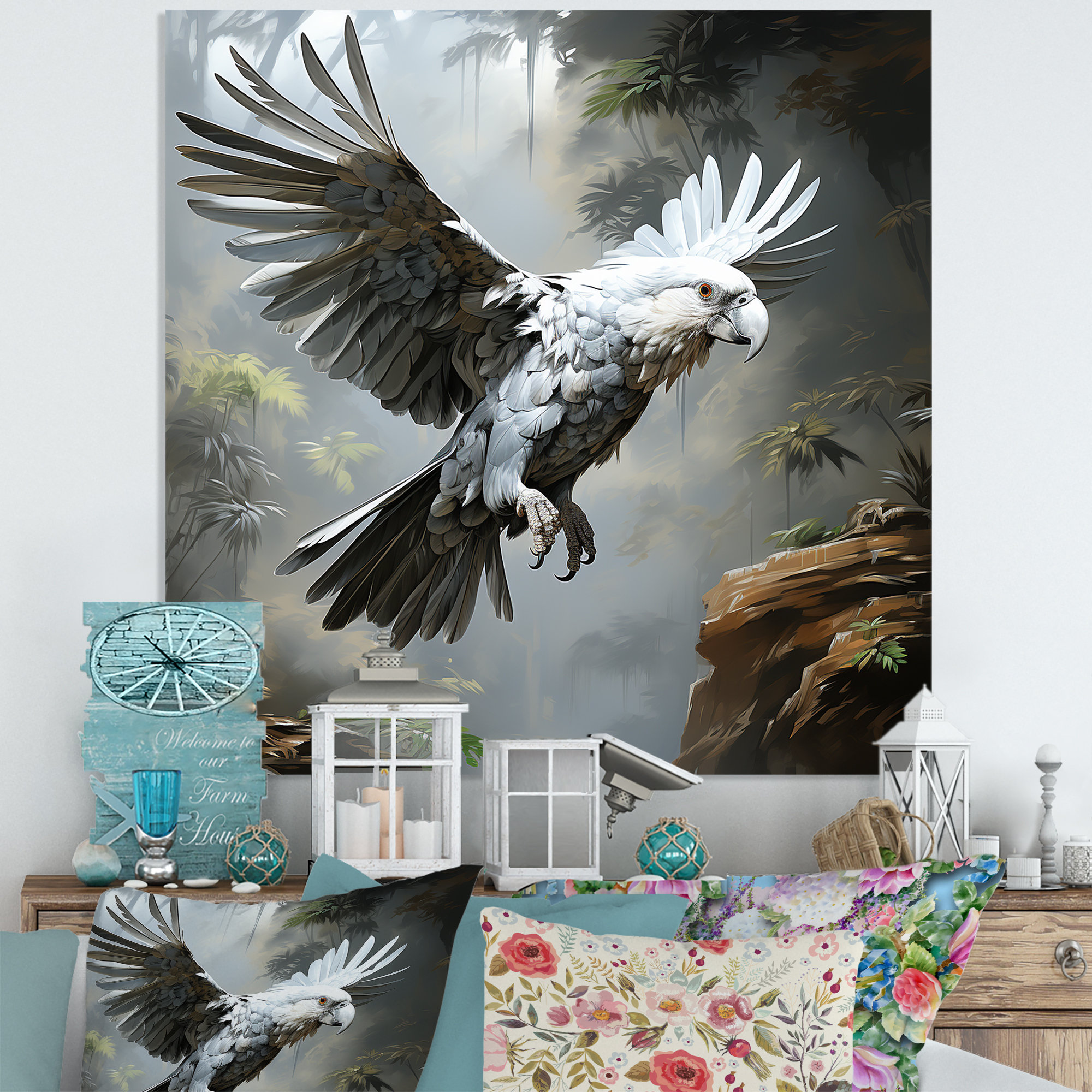 Ivy Bronx Grey Parrot In Flight I - Parrot Metal Wall Art | Wayfair