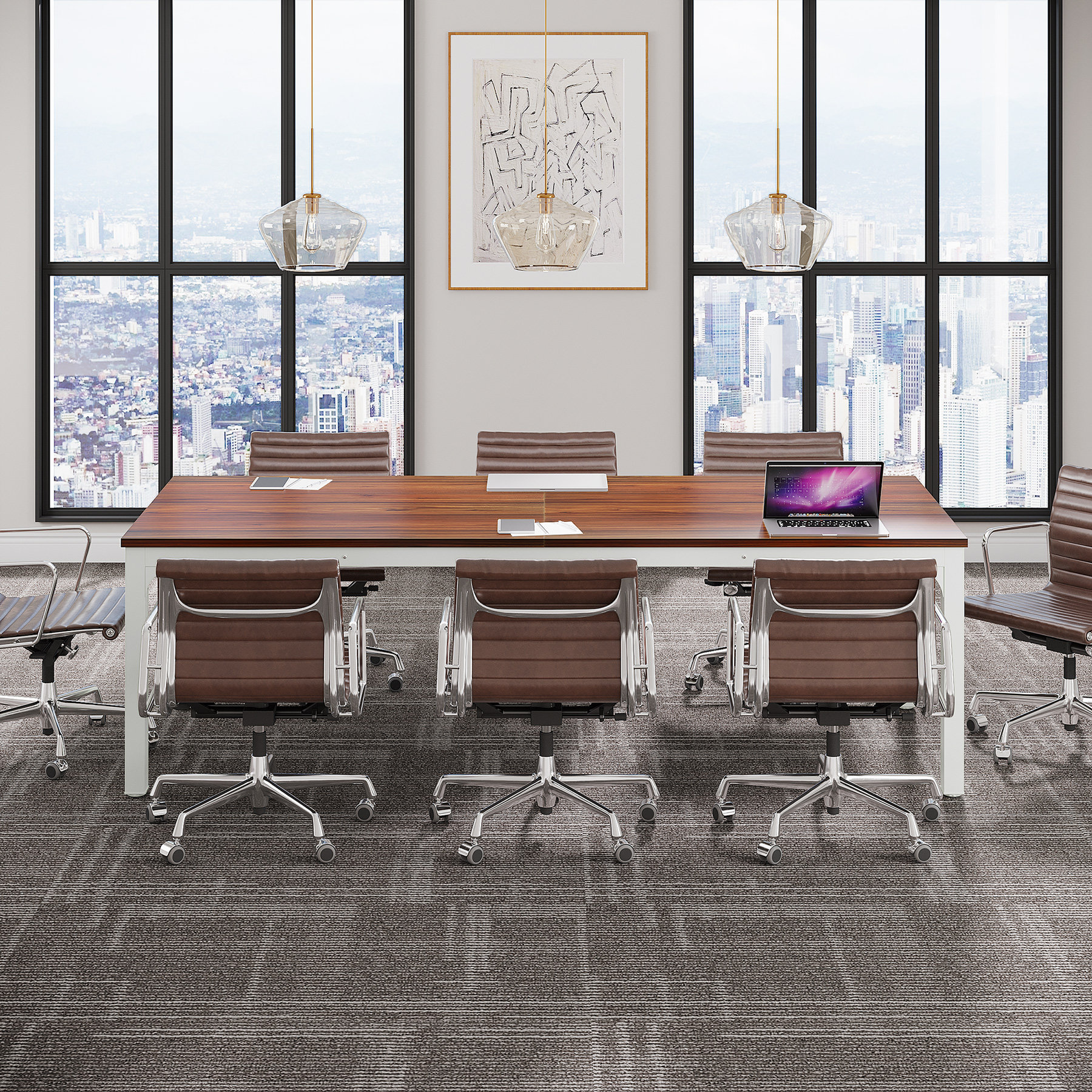 Inbox Zero Louinis Rectangle Conference Table & Reviews | Wayfair