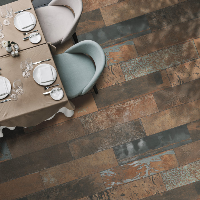 Merola Tile Maheno 9" x 36" Porcelain Singular Wall & Floor Tile | Wayfair