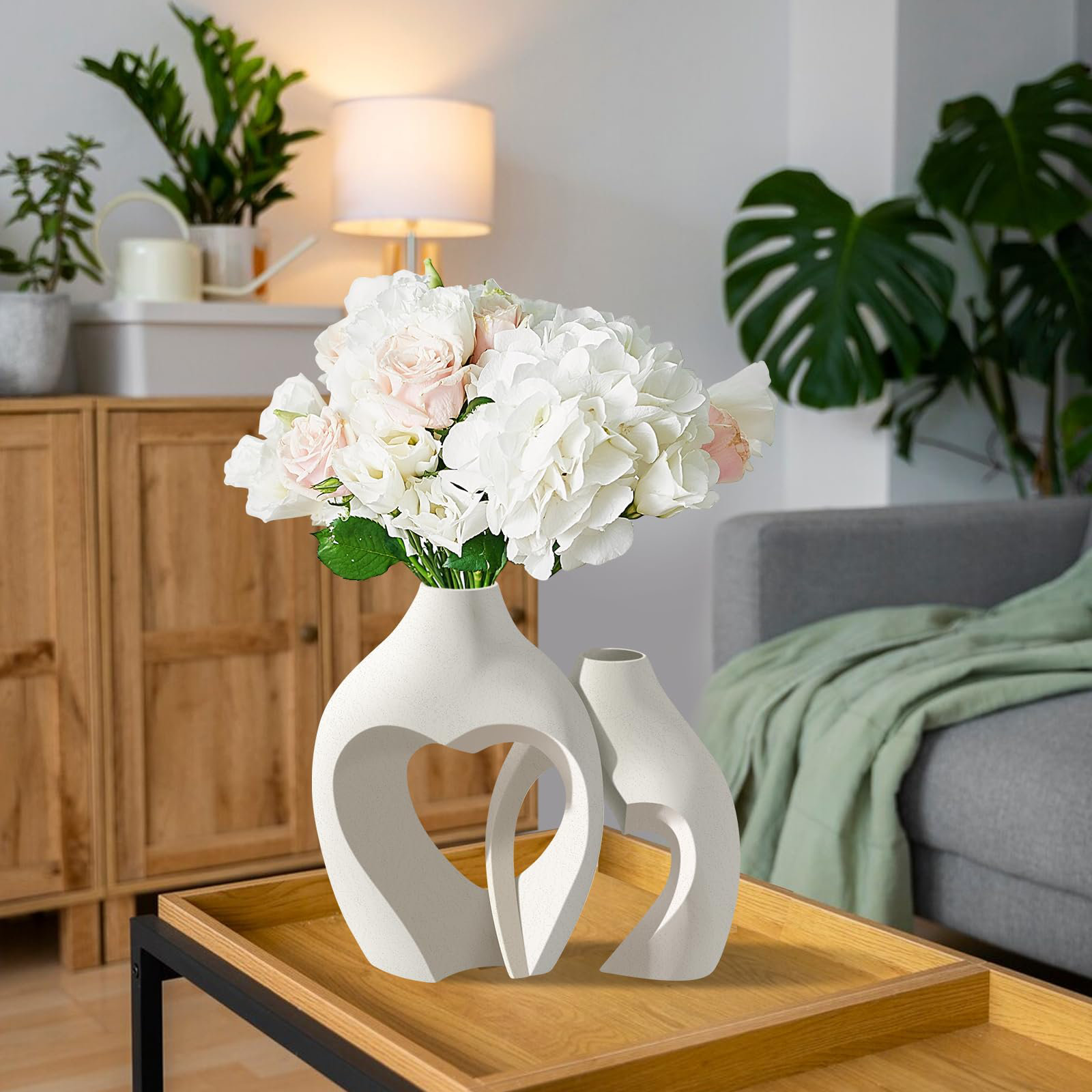 Dakota Fields Vases de décoration, vase en céramique en forme de cœur ...