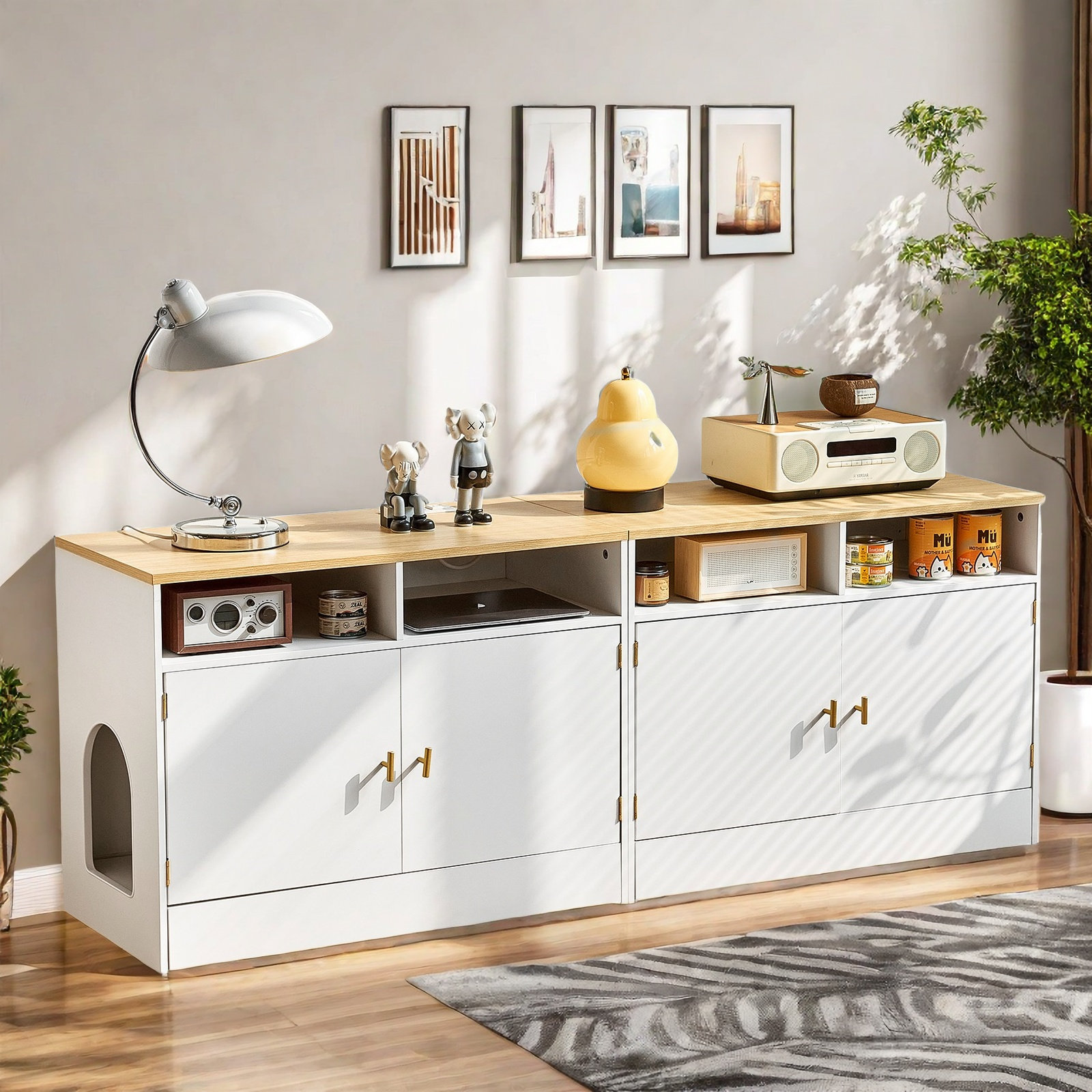 Tucker Murphy Pet™ Enisa 63" Large Cat Litter Box Enclosure with ...