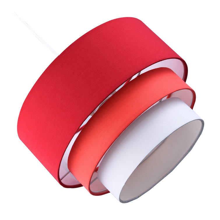 George Oliver Contemporary Round Triple Tier Cotton Fabric Pendant ...