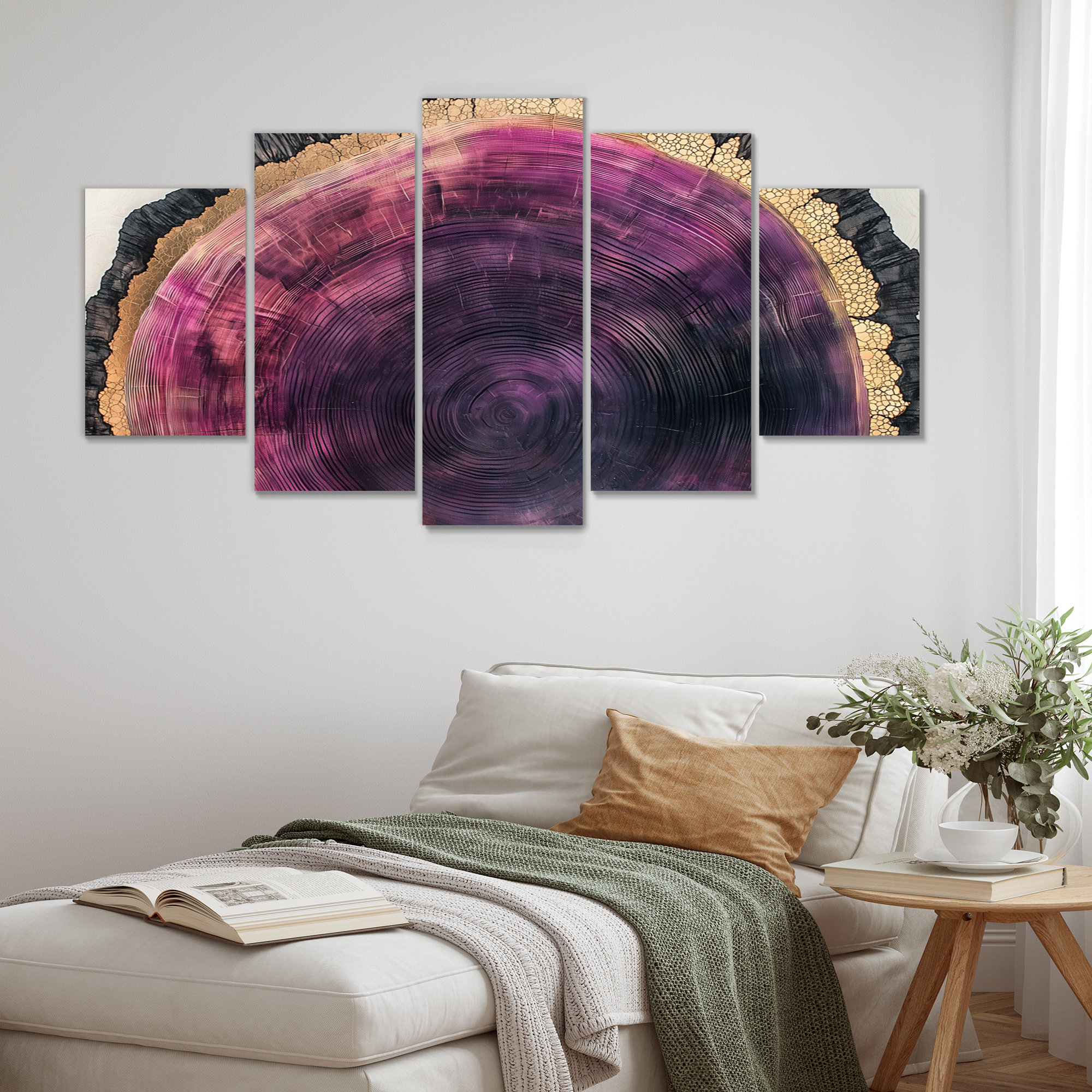 Red Barrel Studio® Abstract Rosa Marble And Amethyst Stone Slide II ...