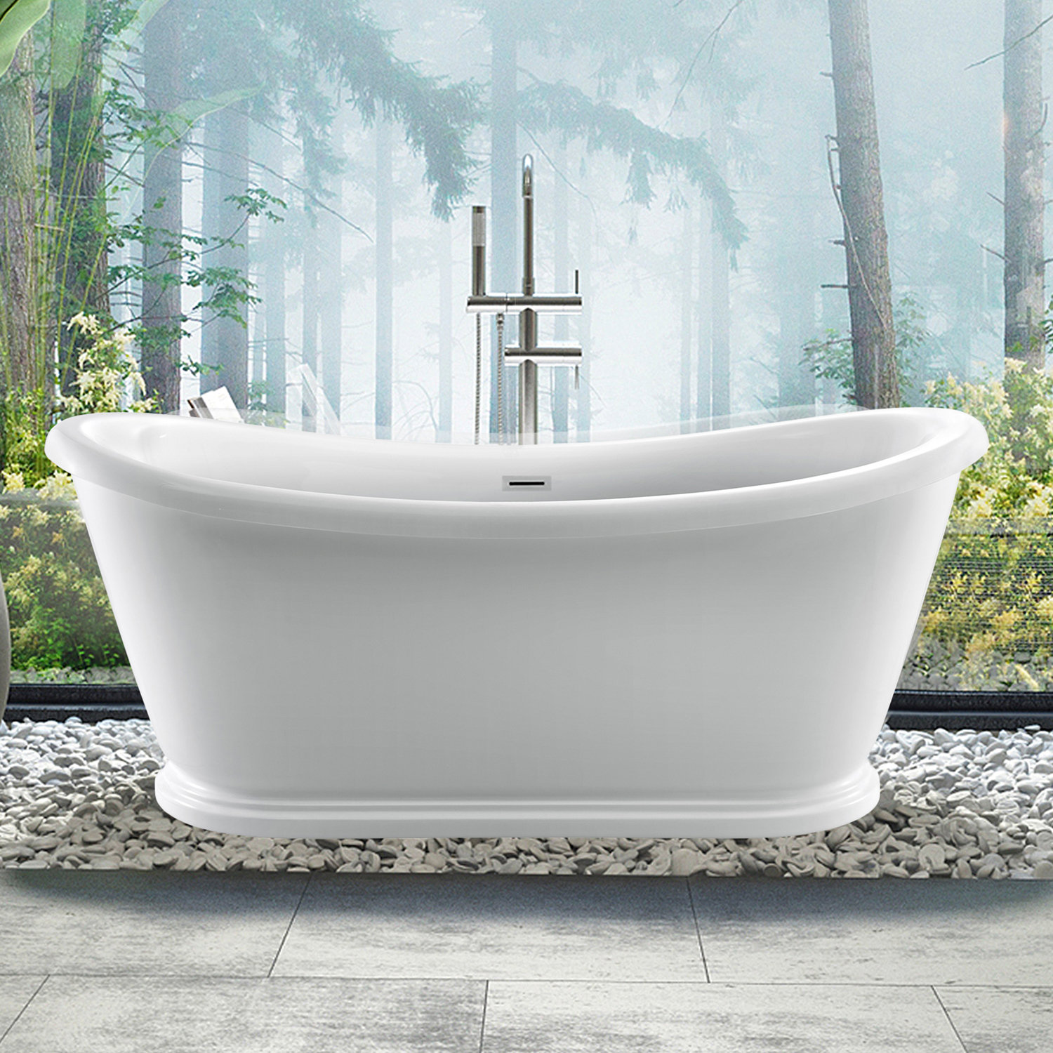 Barclay Morgan 69" x 31" Pedestal Soaking Bathtub | Wayfair