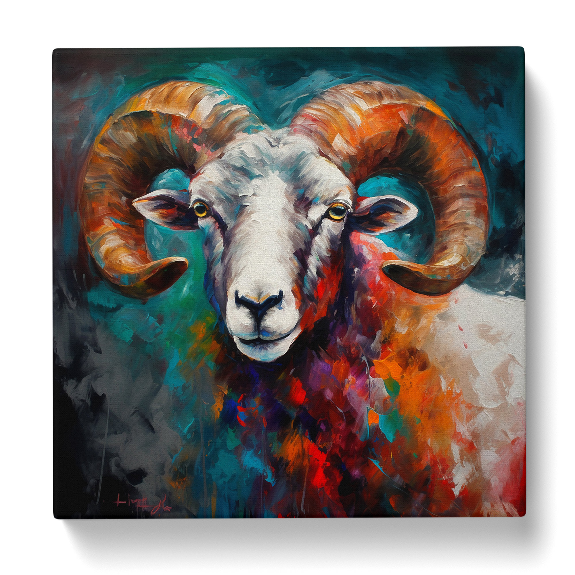 Brambly Cottage Ram Sheep Palette Knife - No Frame Art Prints | Wayfair ...