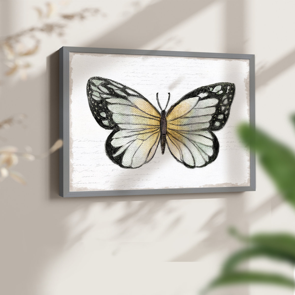 August Grove® Vintage Flutter IV -Framed Print - Restickable | Wayfair