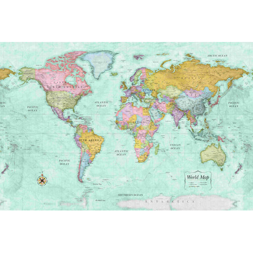Trinx " Classic World Map 2 " on Canvas | Wayfair