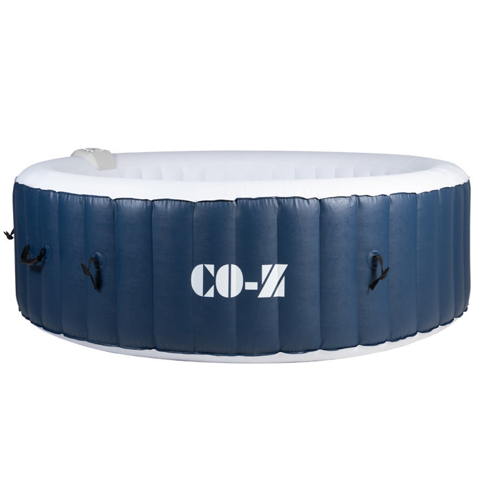 CO-Z 110 Volt 6 - Person 130 - Jet Vinyl Round Inflatable Hot Tub ...