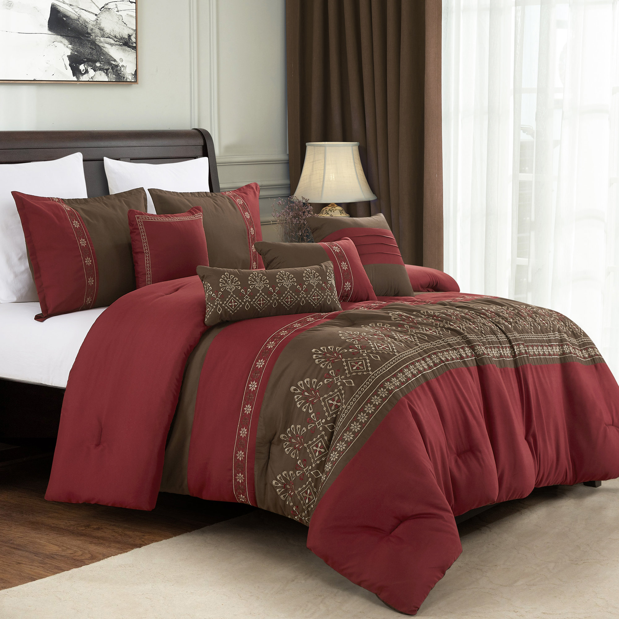 Homechoice International Group 7 Pieces Embroidered Comforter Set ... Homechoice International Group 7 Pieces Embroidered Comforter Set ...