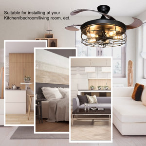 Williston Forge Howey 42" 3-blade Retractable Ceiling Fan With Lights ...