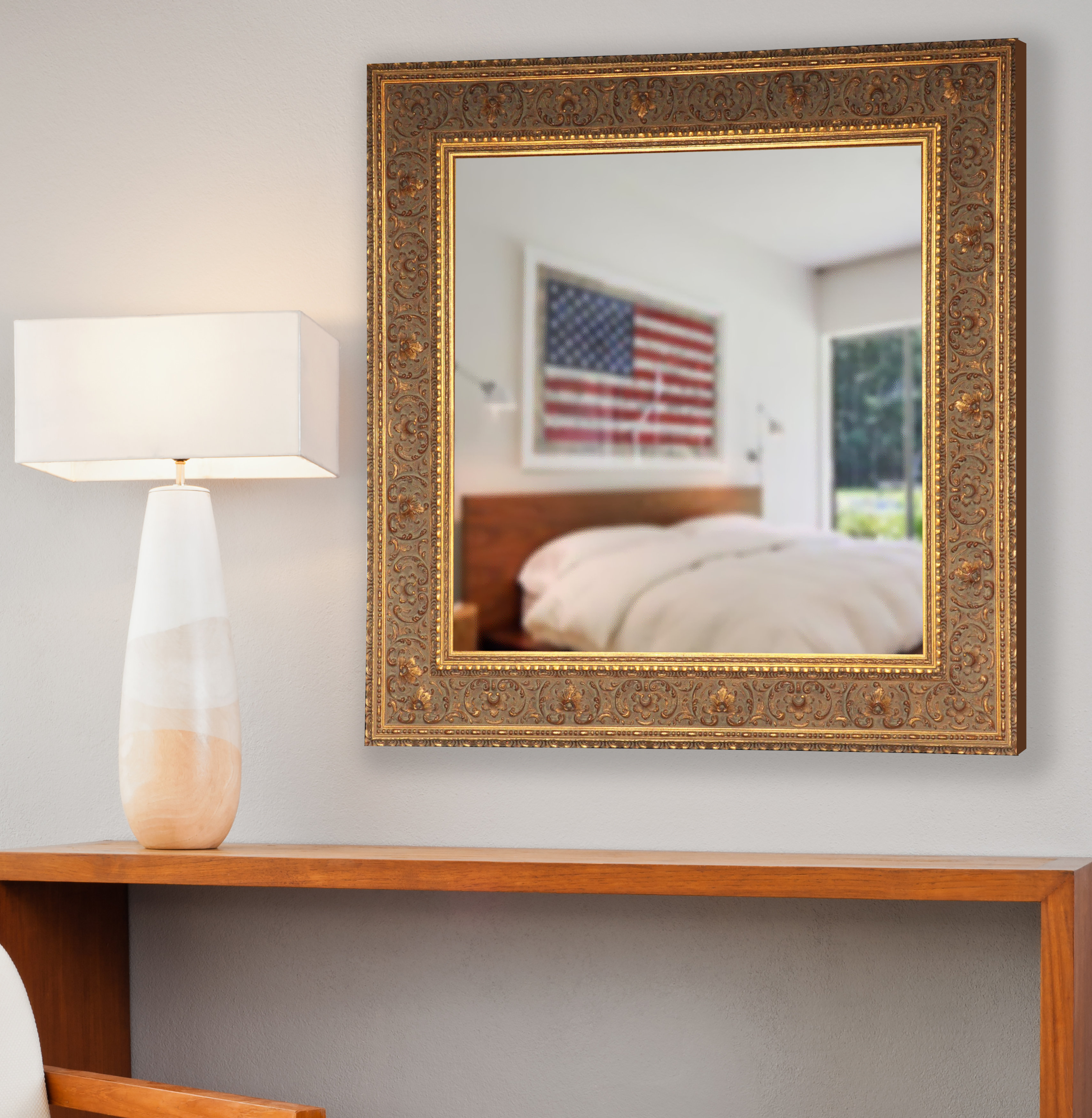 Bloomsbury Market Amadora Opulent Gold Square Wall Mirror - Wayfair Canada