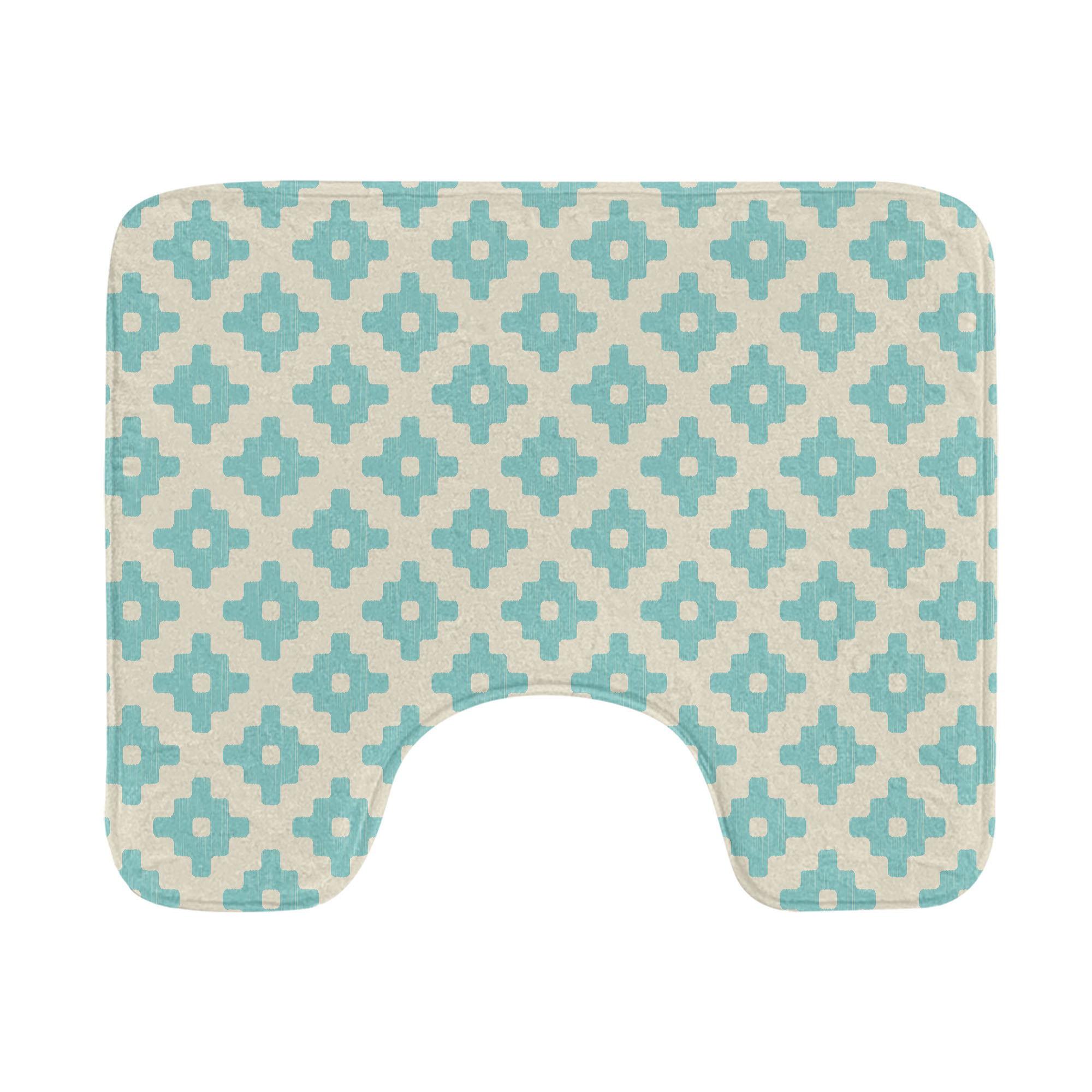 East Urban Home Turquoise Toilet Mat U-Shape Bathroom Rug 20" Turquoise ...