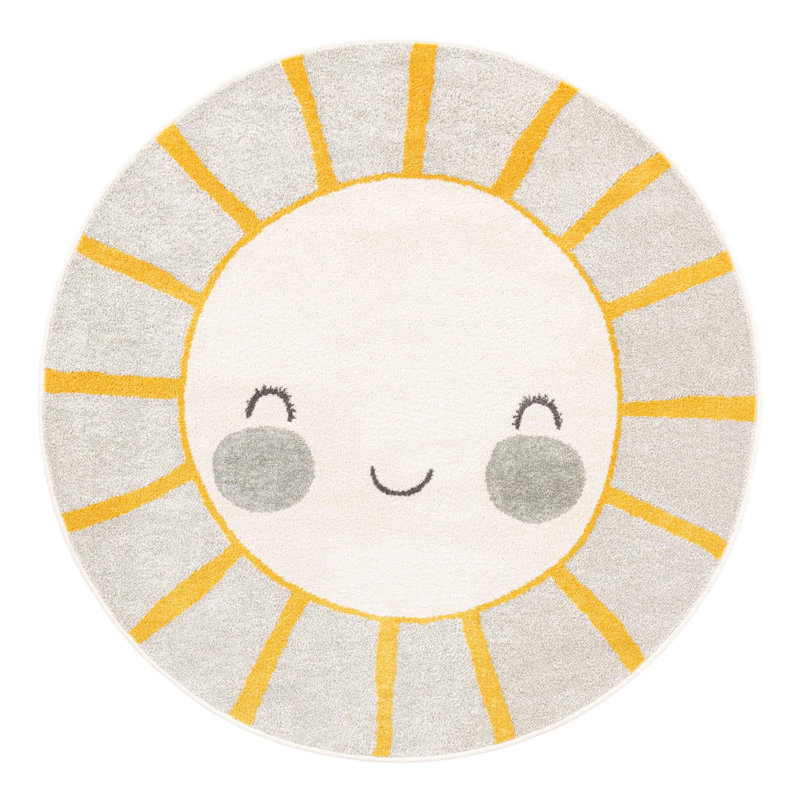 Unique Loom Whimsy Round Power Loom Plastic Rug & Reviews | Wayfair