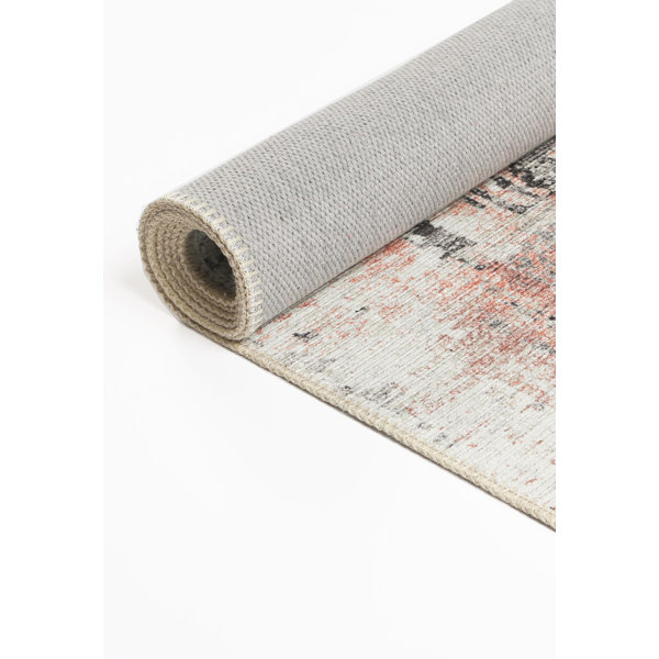 17 Stories Elizabethrose Machine Woven Blush Rug | Wayfair