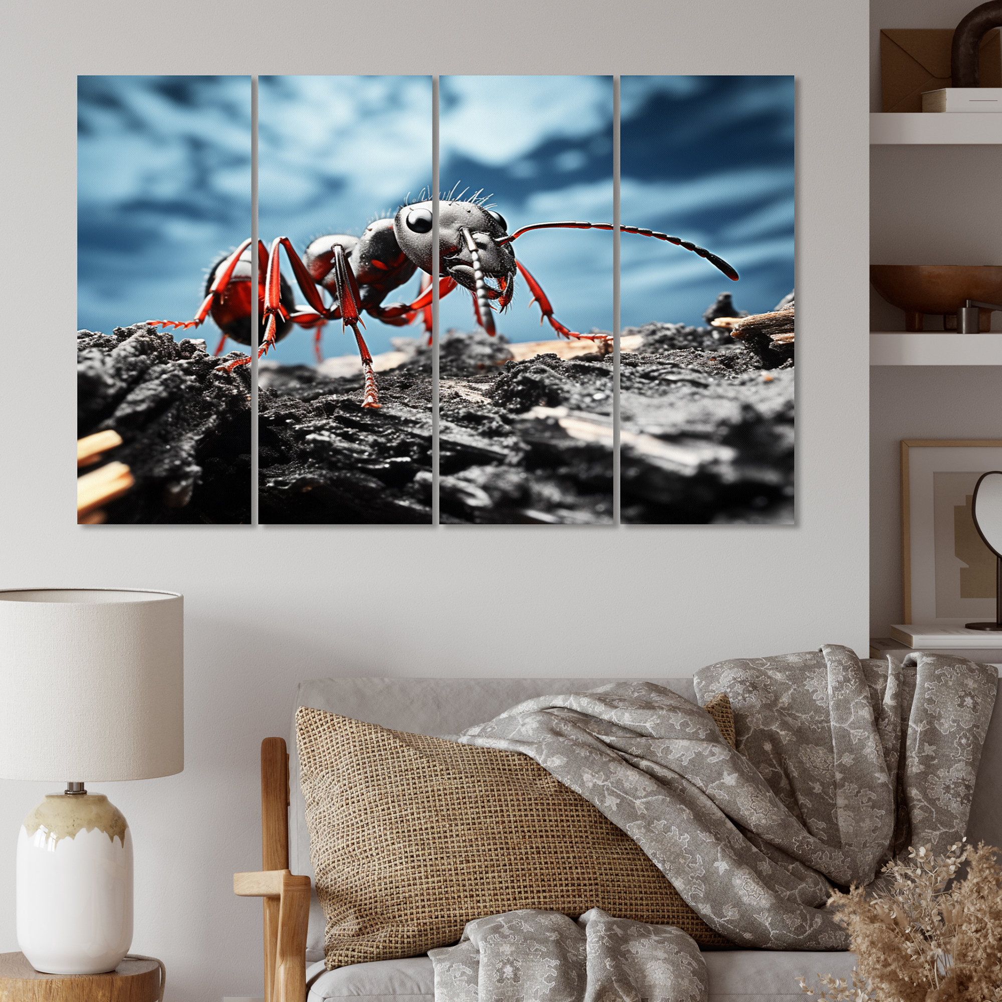 Design Art Ant Industrious I - Animals Canvas Wall Art - 4 Panels | Wayfair