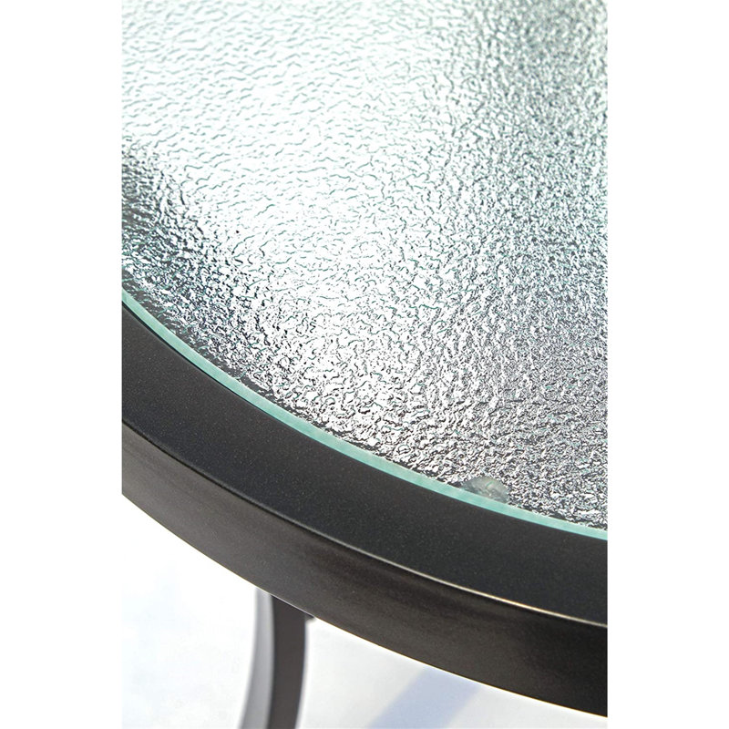 Red Barrel Studio® Aniki Dark Taupe Glass Outdoor Chat Table & Reviews ...
