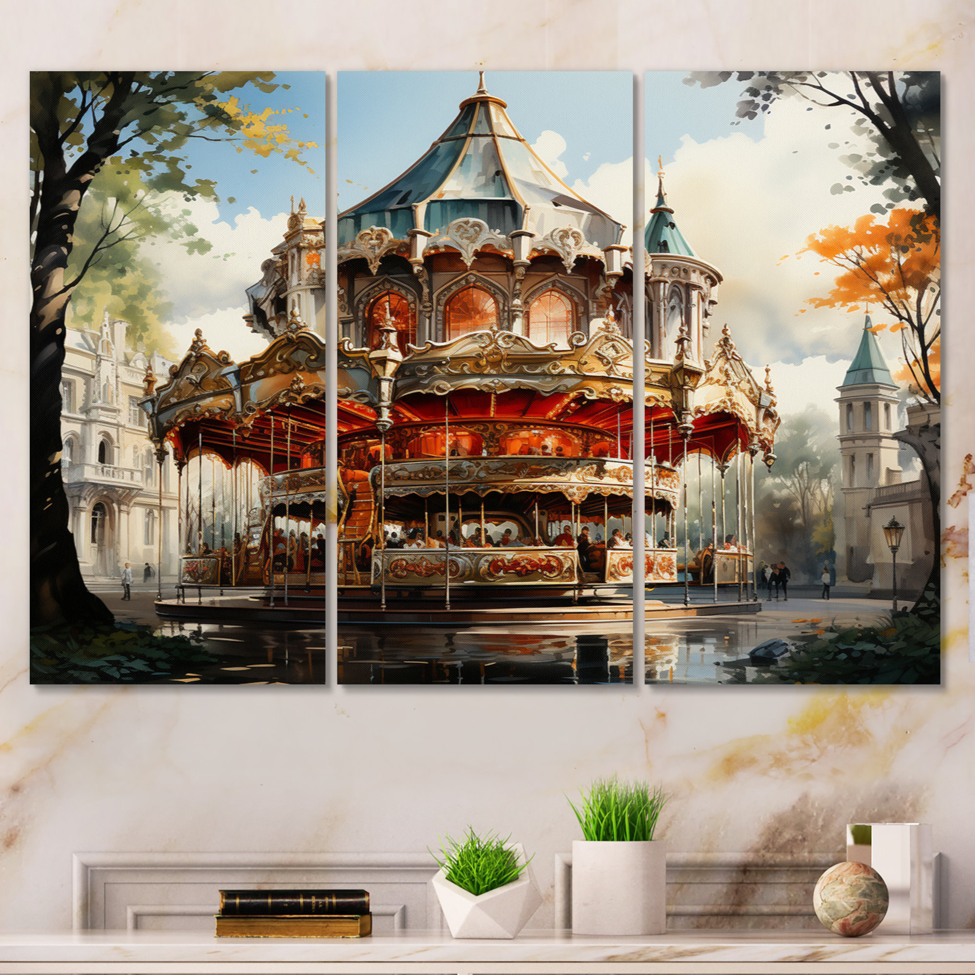 Winston Porter Carousel Whimsical Delight IV - Architecture Canvas ...