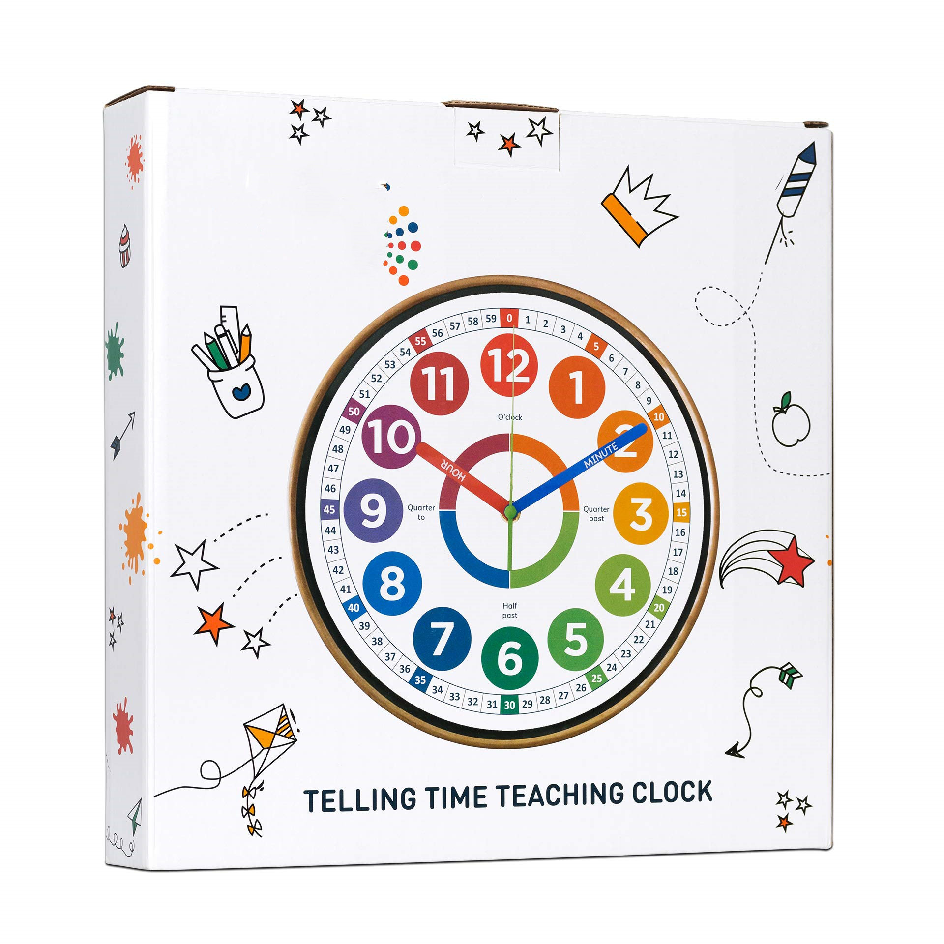 George Oliver Learning Clock For Kids - Silent Telling The Time ...